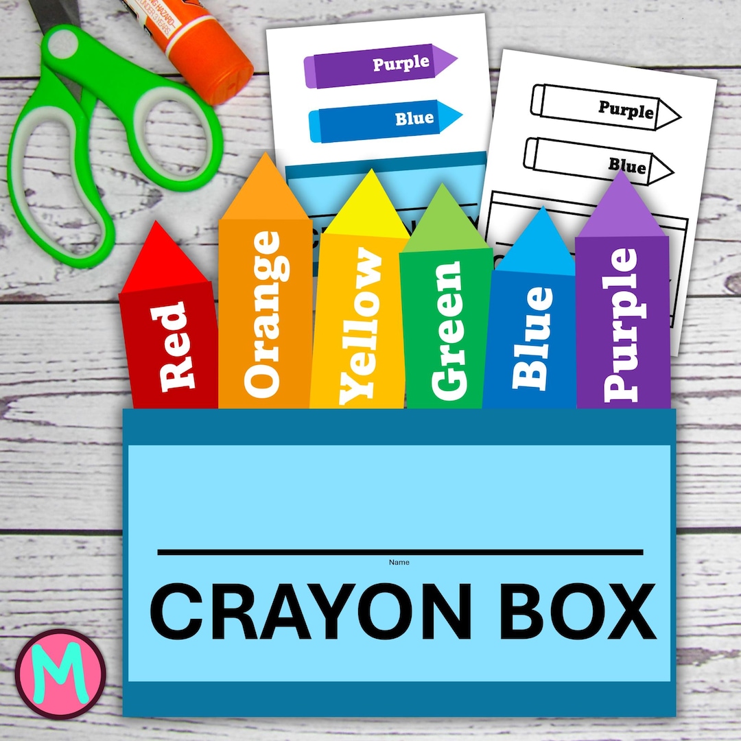 Personalized Crayon Box Craft Template: Back to School Cut & Glue Paper ...