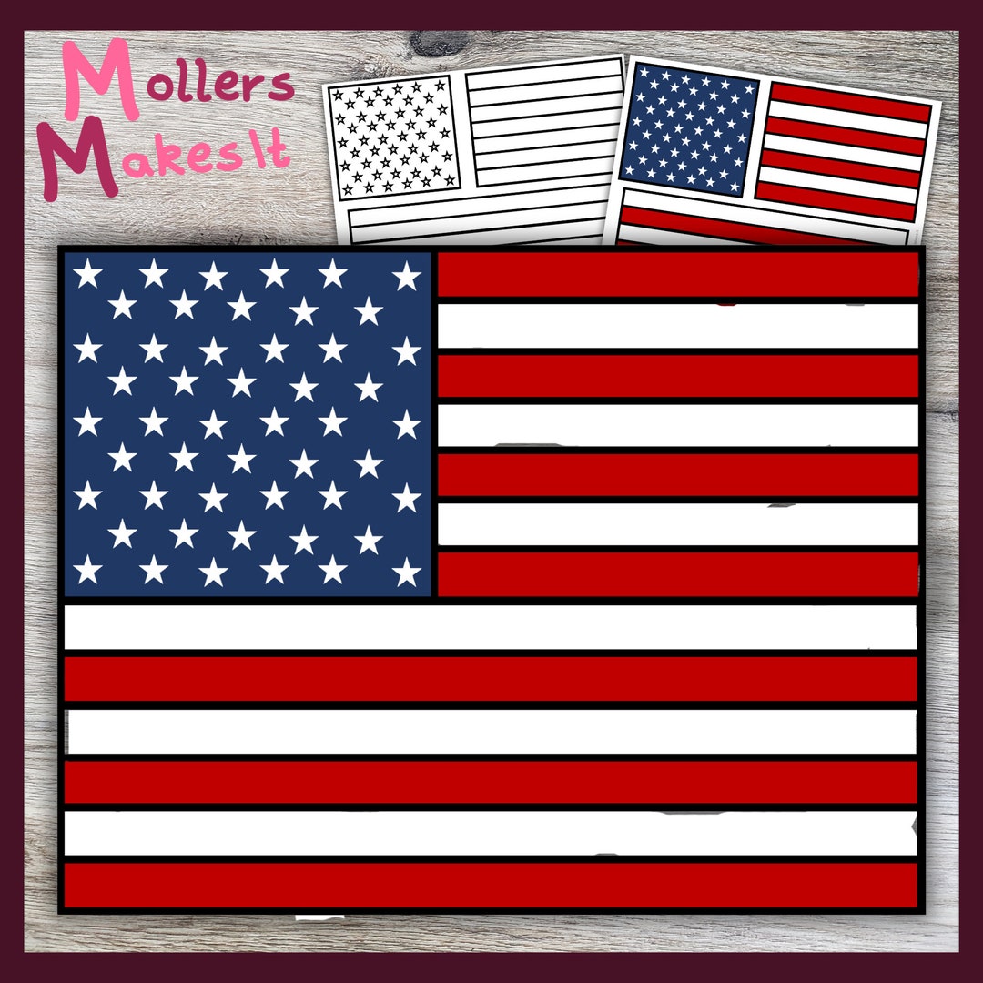 American Flag Paper Craft Pattern Template for Kids in Preschool ...