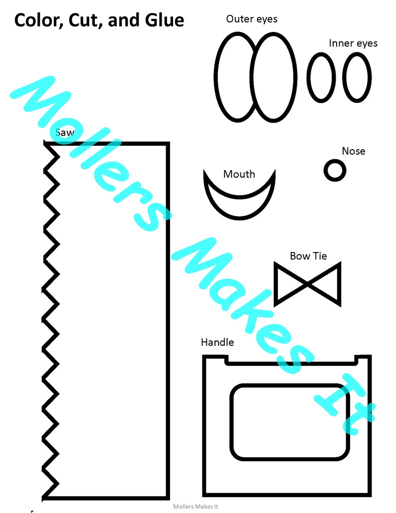 Saw Tool Paper Craft Pattern Template for Kids Preschool - Etsy