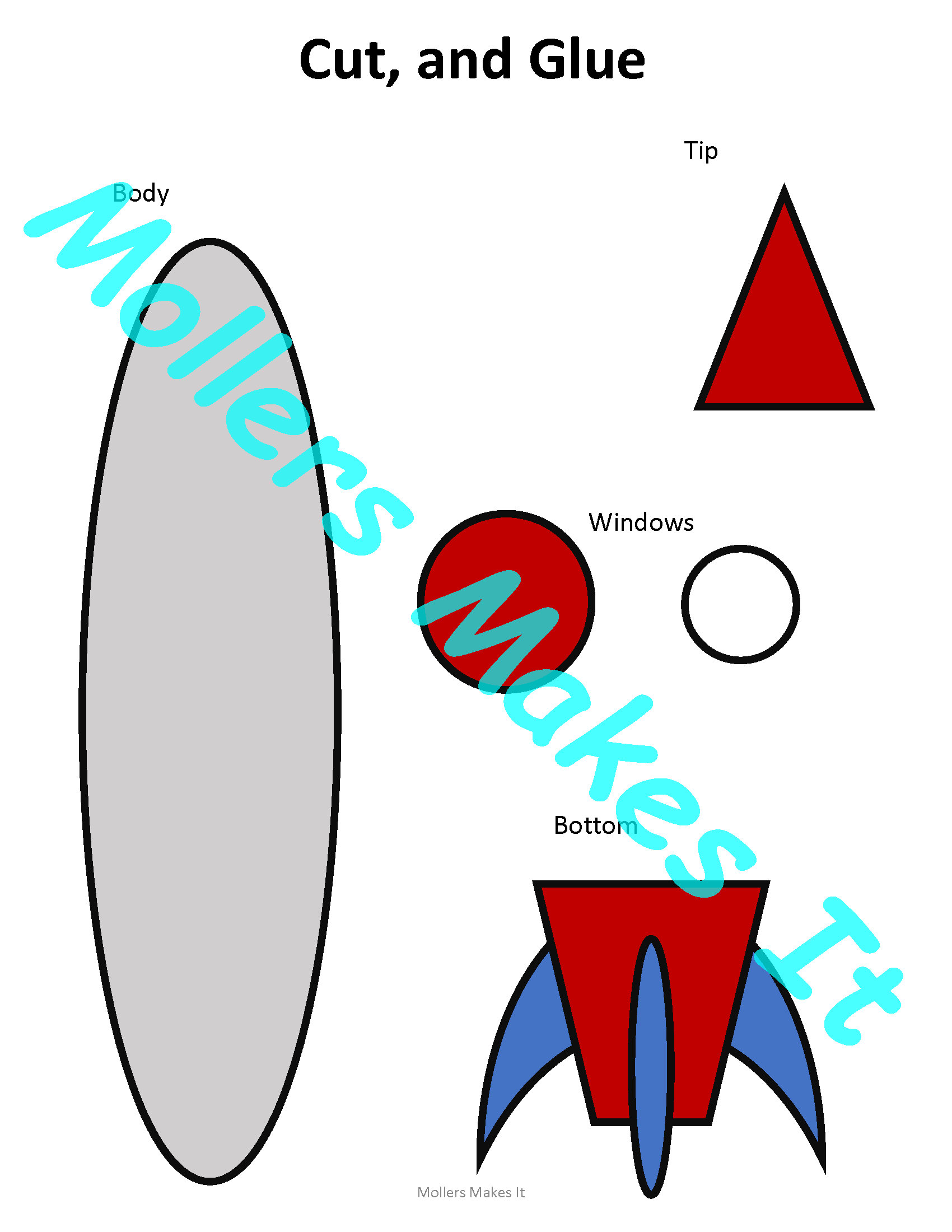 Rockin' Rocket Craft Template for Kids, Preschool, Kindergarten ...