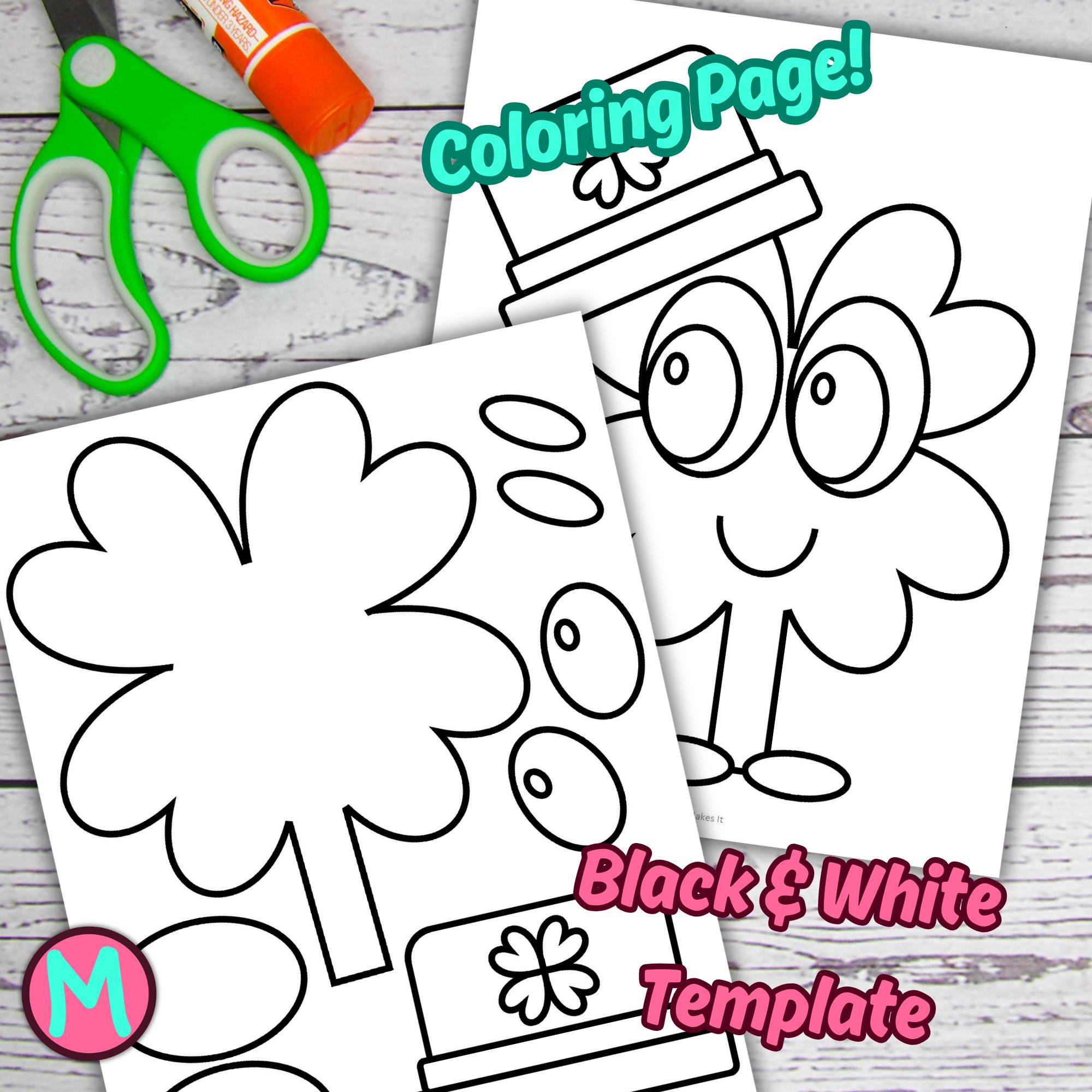 St. Patrick's Day Clover Person Craft Template: Cut & Glue Paper Craft ...
