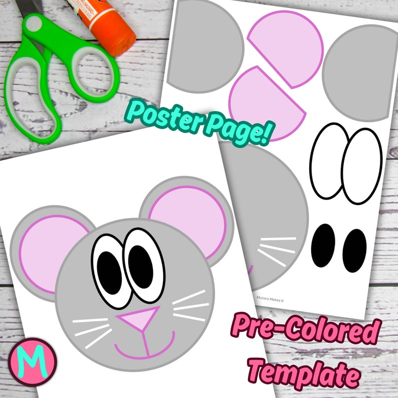 Mouse Craft Template, Simple Toddler Craft, Preschool Cut and Glue ...