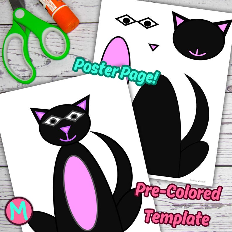 Cat Craft Template: Printable Cut and Glue Activity (PDF) - Etsy