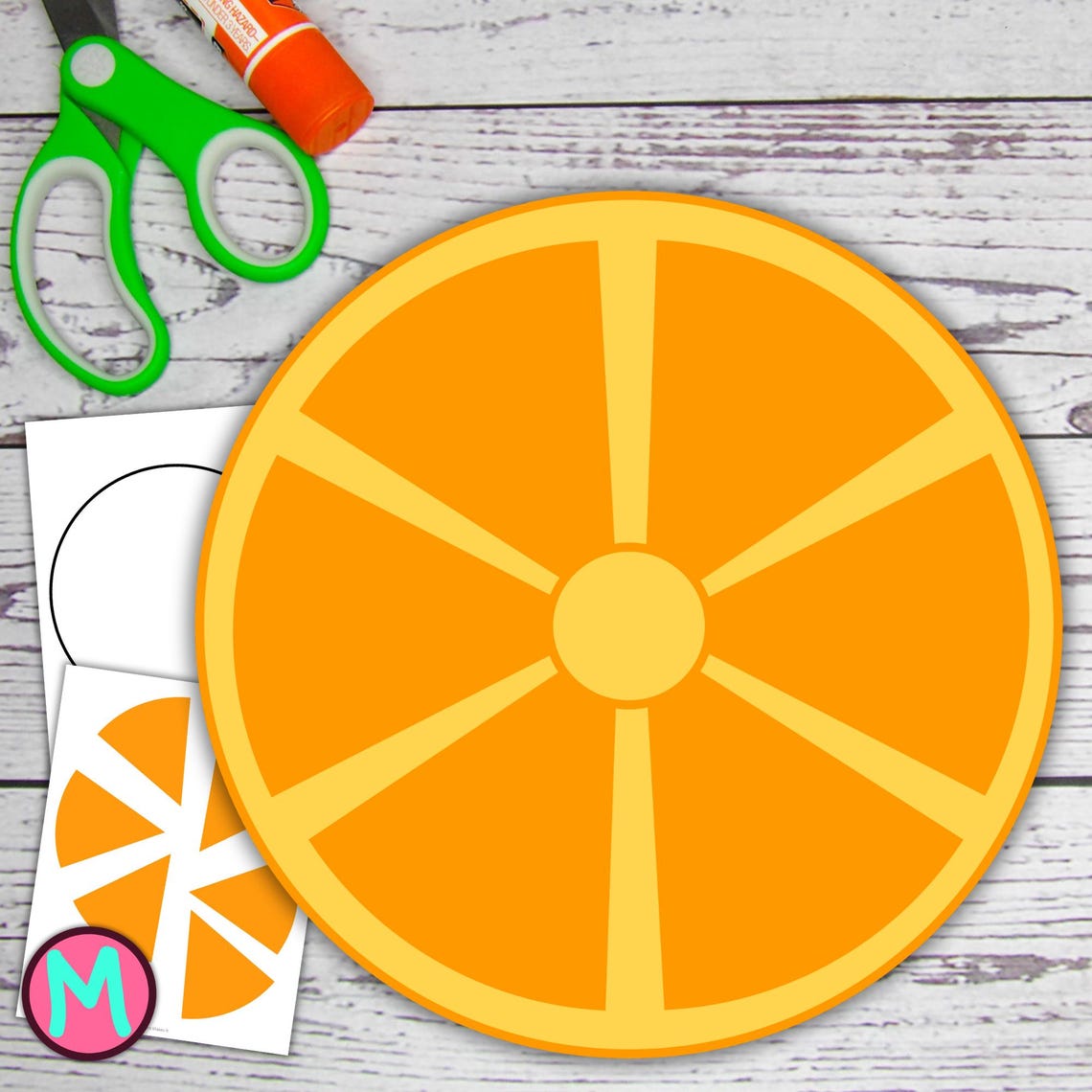 Orange Craft Template Printable Cut And Glue Paper Craft For Kids Pdf