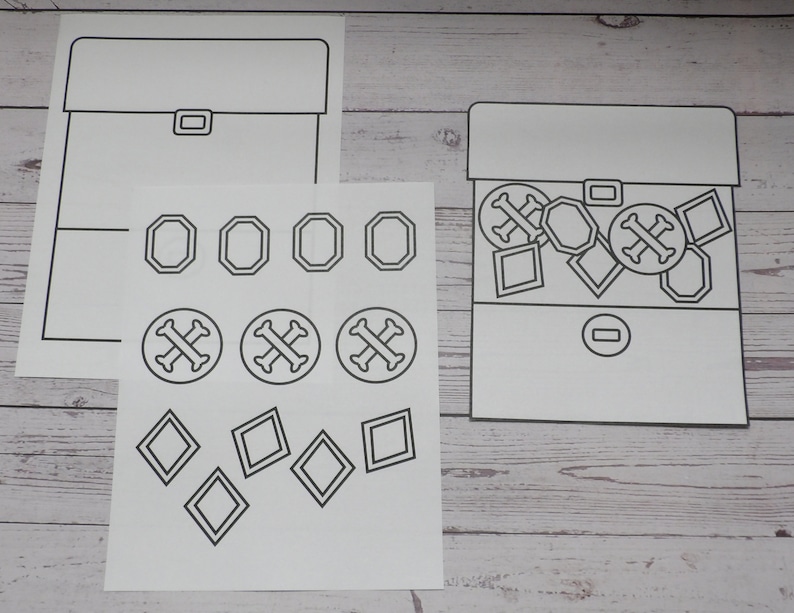Pirate Treasure Chest Craft Template, Printable Cut and Glue Paper ...