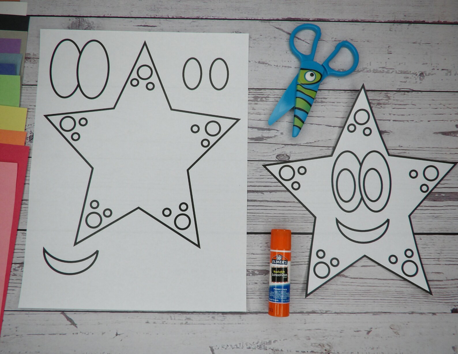 Star Craft Template for Kids: Preschool Cut and Glue Activity (PDF ...