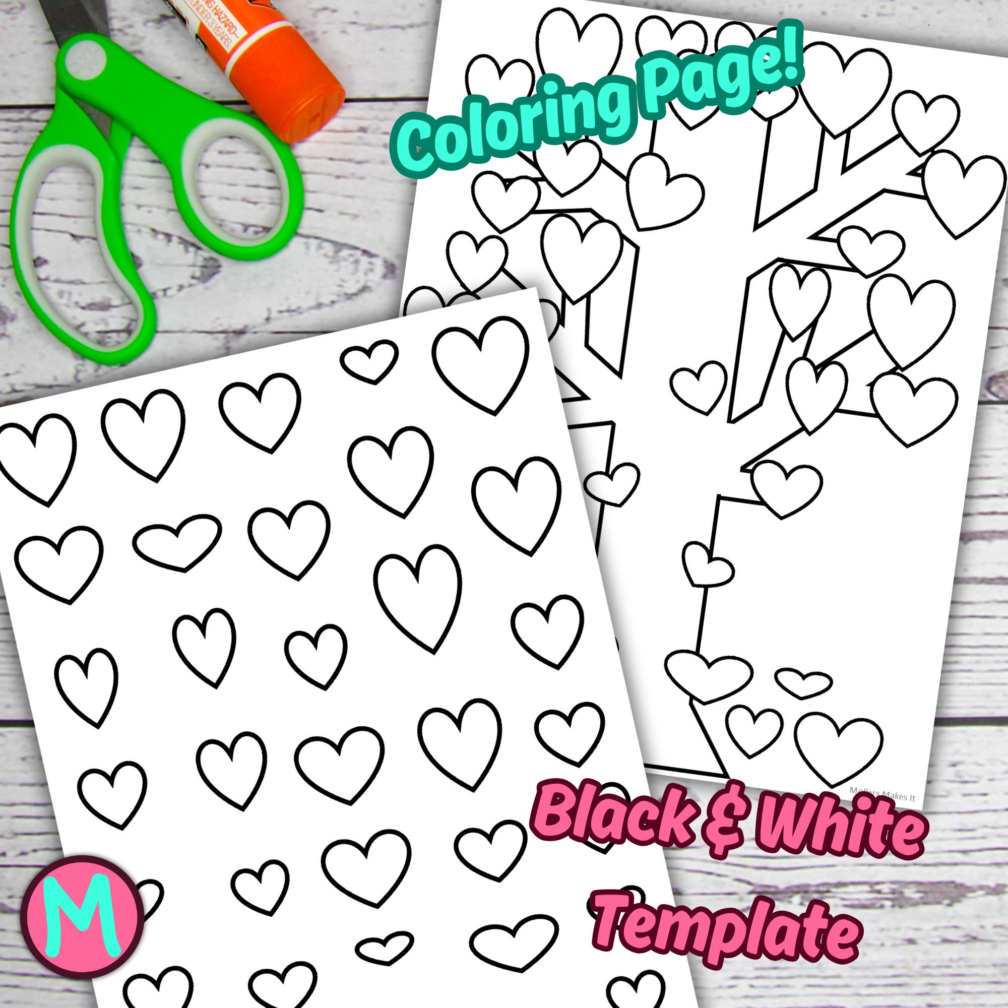 Heart Tree Valentine's Day Craft Template: Cut & Glue Activity (PDF) - Etsy