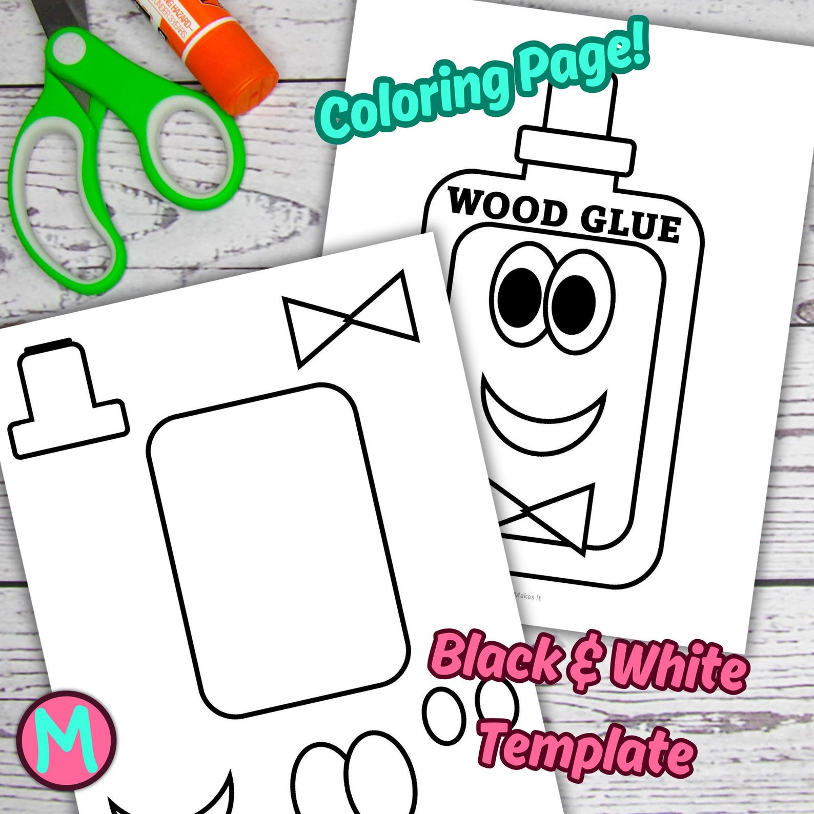 Wood Glue Tool Craft Template for Preschool, Kindergarten, Elementary ...