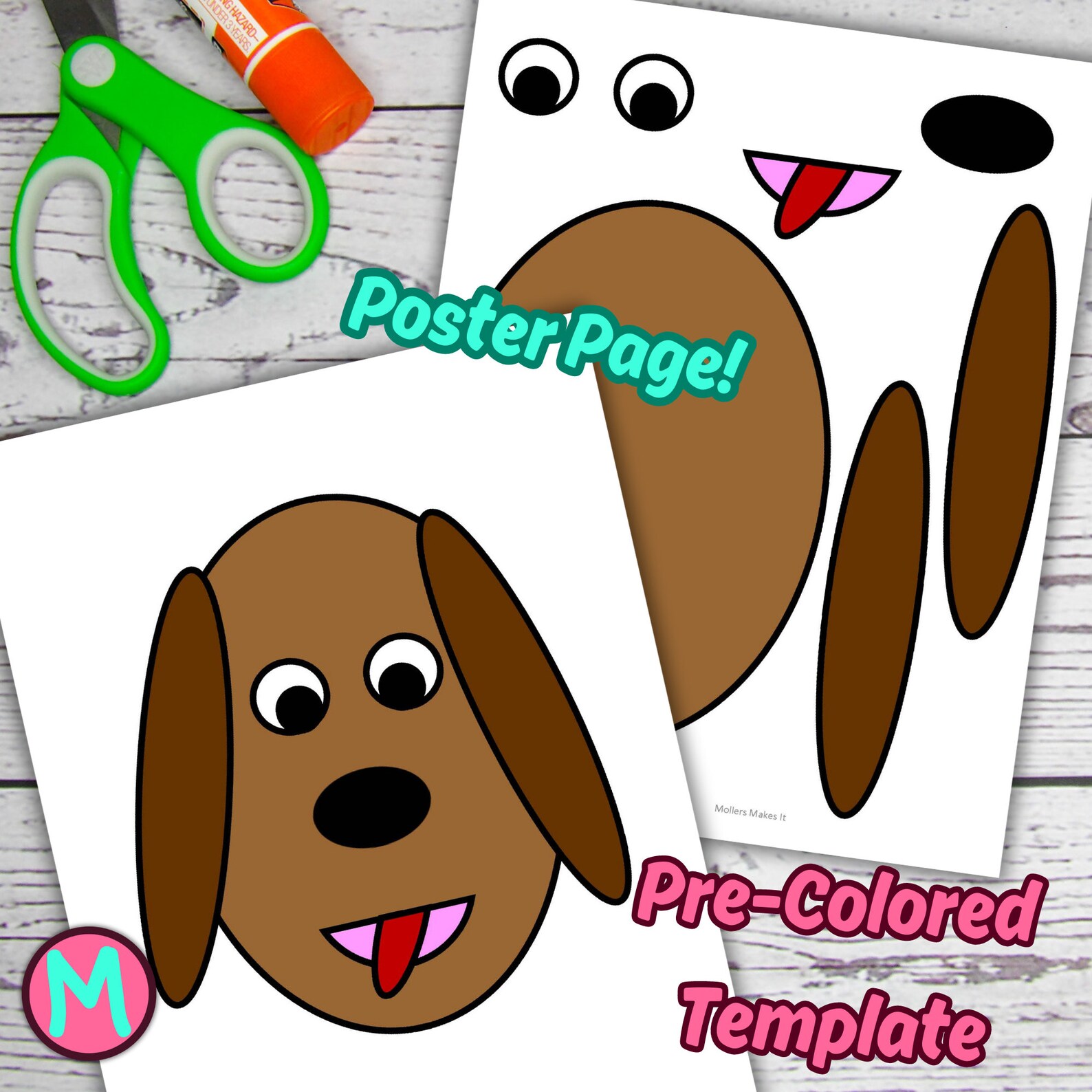 Easy Dog Craft Template for Preschool, Simple Toddler Craft, Pattern ...