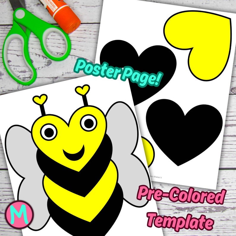 Bumble Bee Craft Template: Spring Kids Activity (digital Download) - Etsy