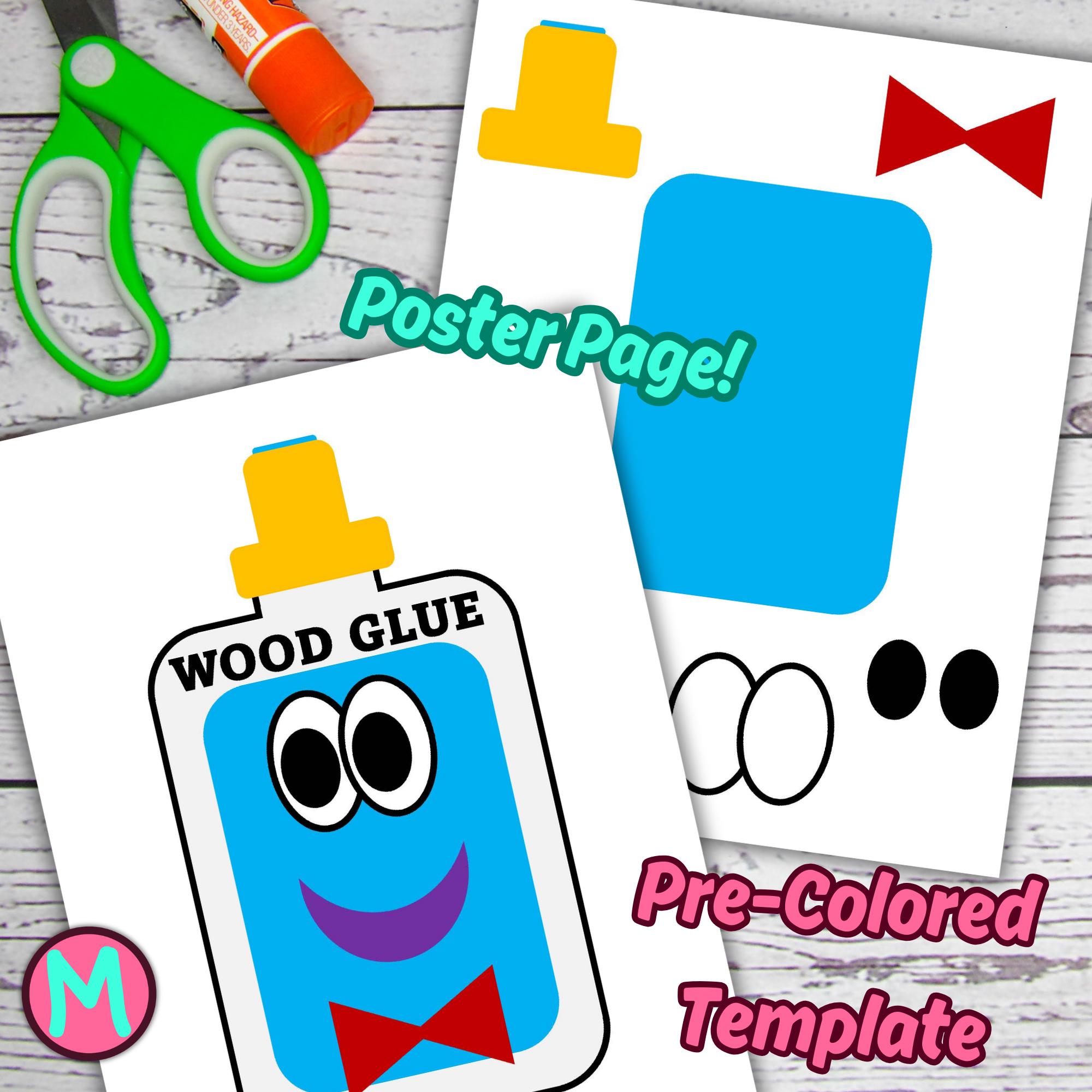 Wood Glue Tool Craft Template for Preschool, Kindergarten, Elementary ...