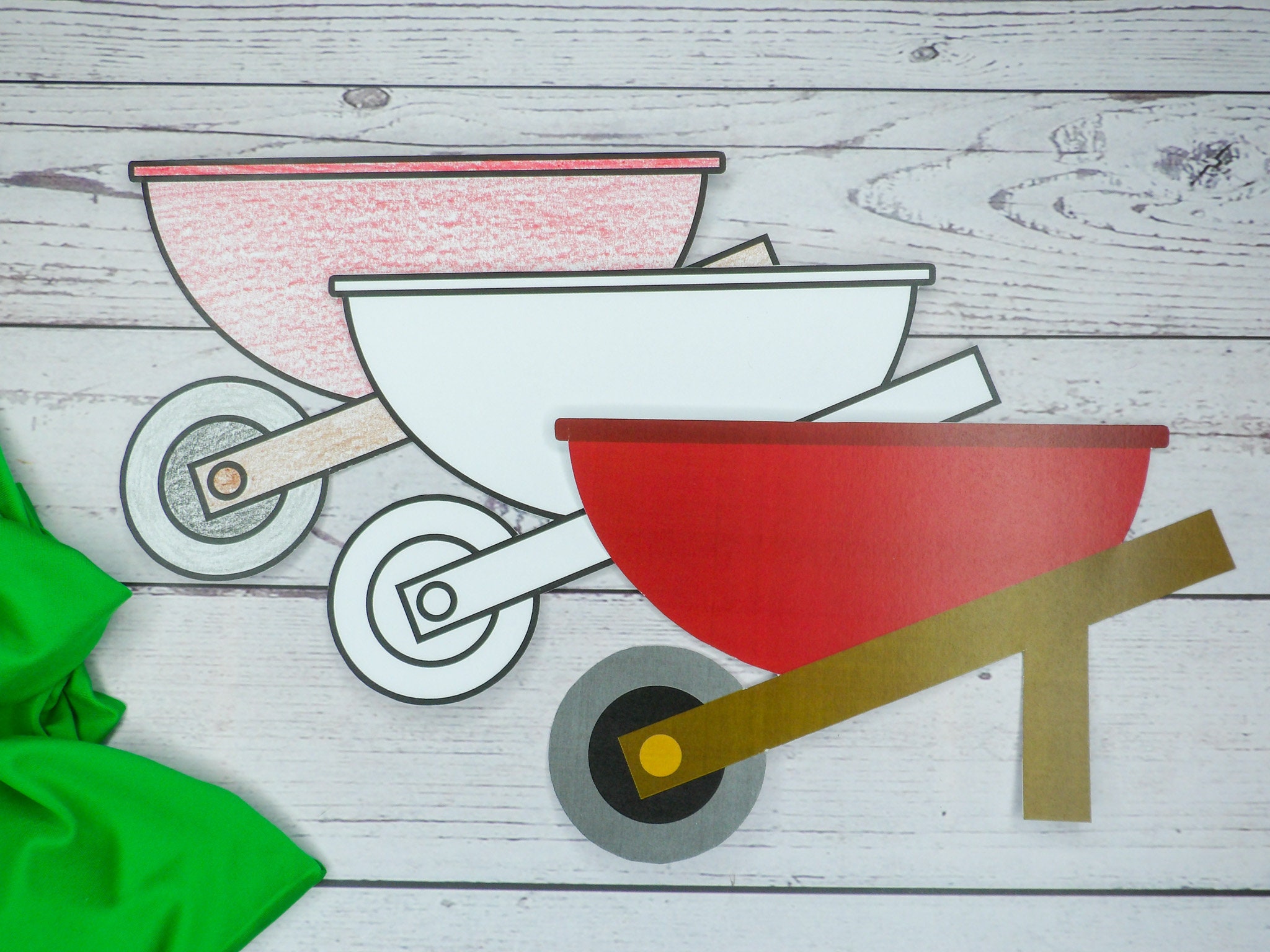Wheelbarrow Craft Template: Cut and Glue Garden Activity (PDF) - Etsy
