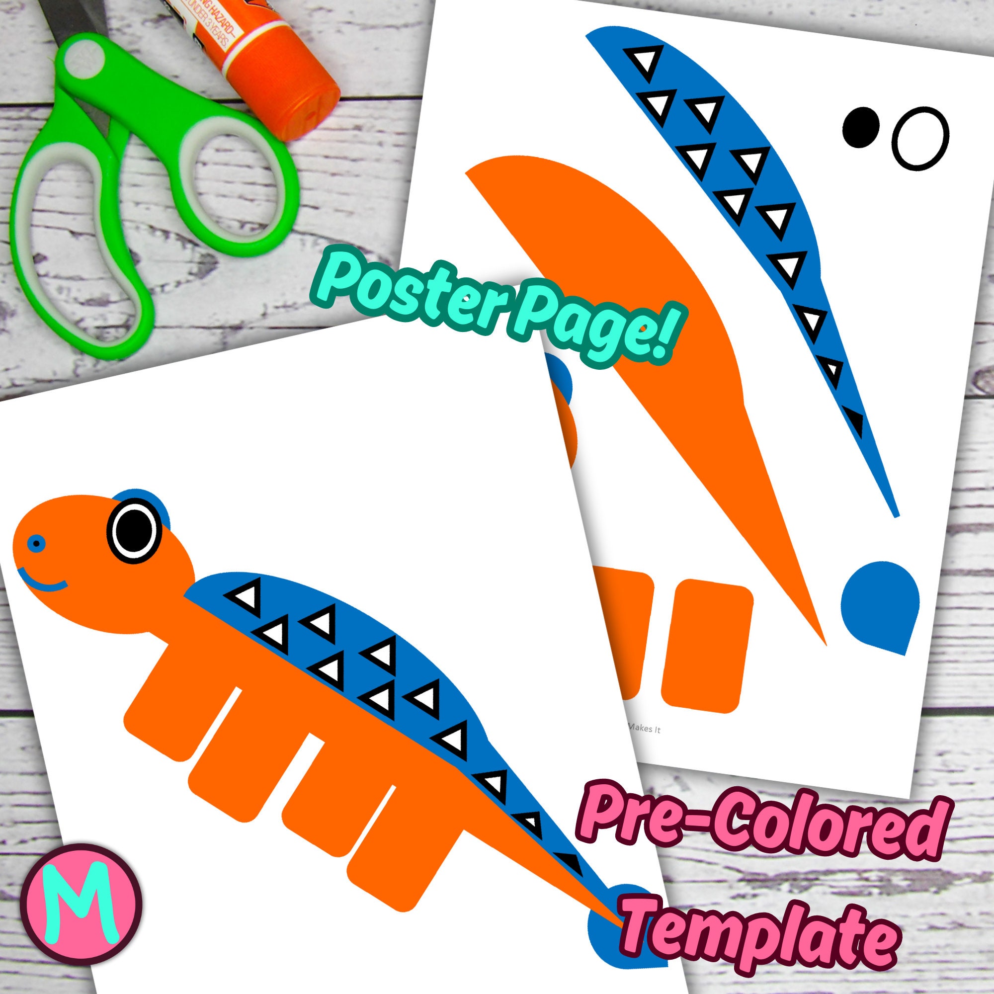 Dinosaur Craft Template, Ankylosaurus Cut and Glue Paper Craft for Kids ...