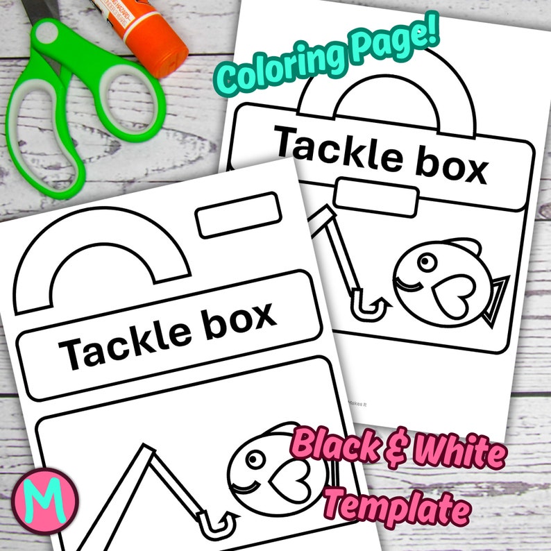 Tackle Box Craft Template, Fathers Day Craft, Gift for Dad, Gift for ...