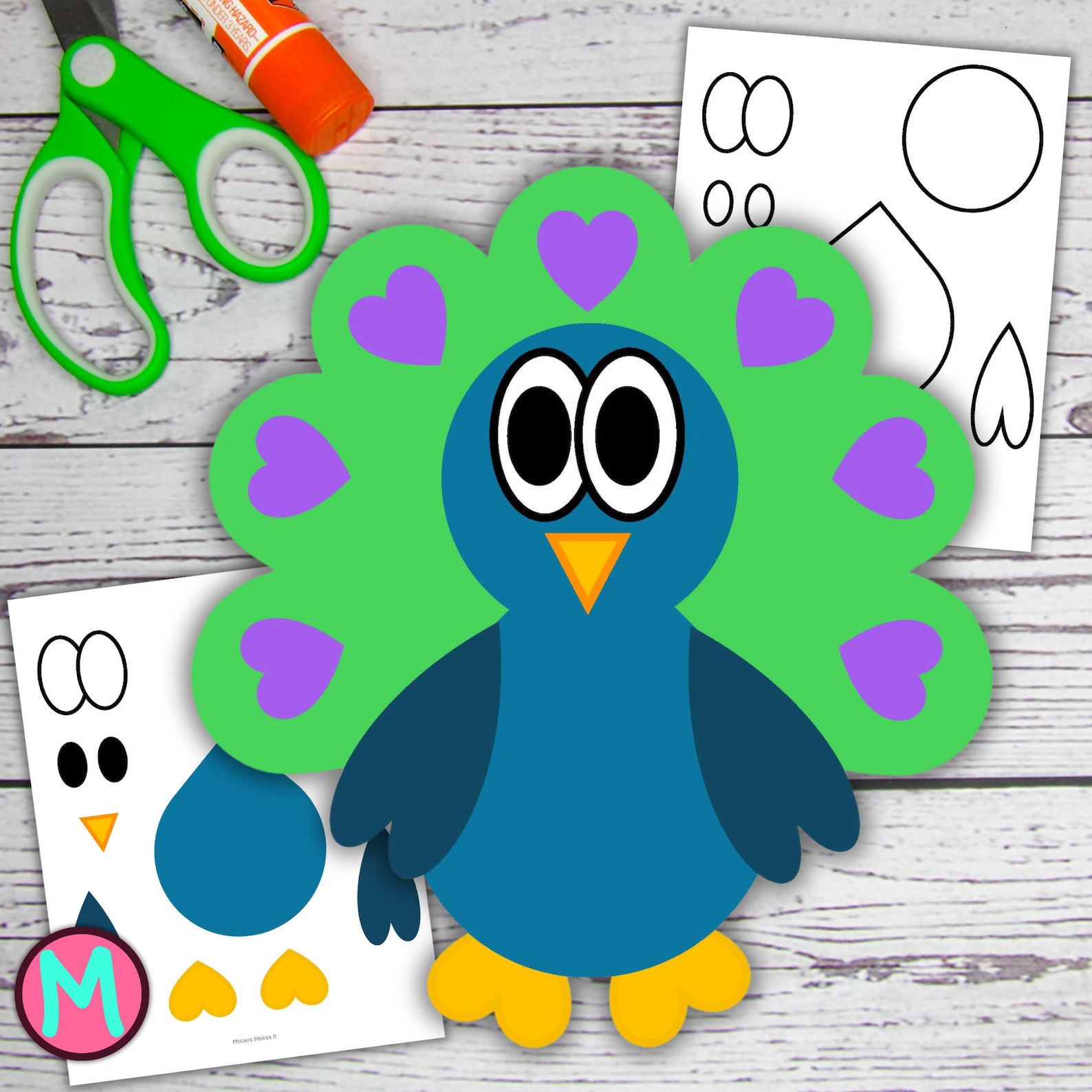 Peacock Craft Template, Preschool Craft, Simple Toddler Activity ...