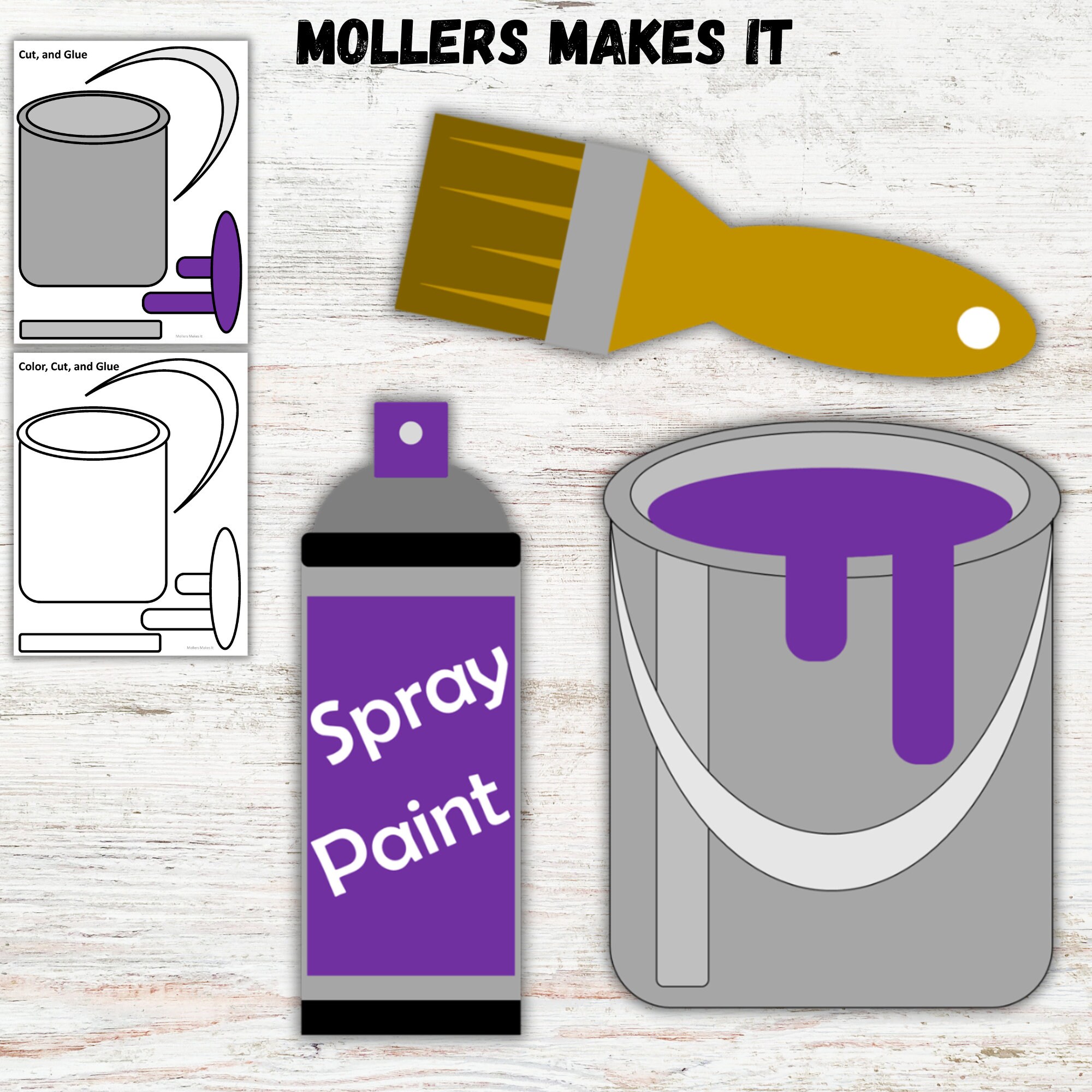 Painting Craft Template Bundle for Preschool Kindergarten - Etsy