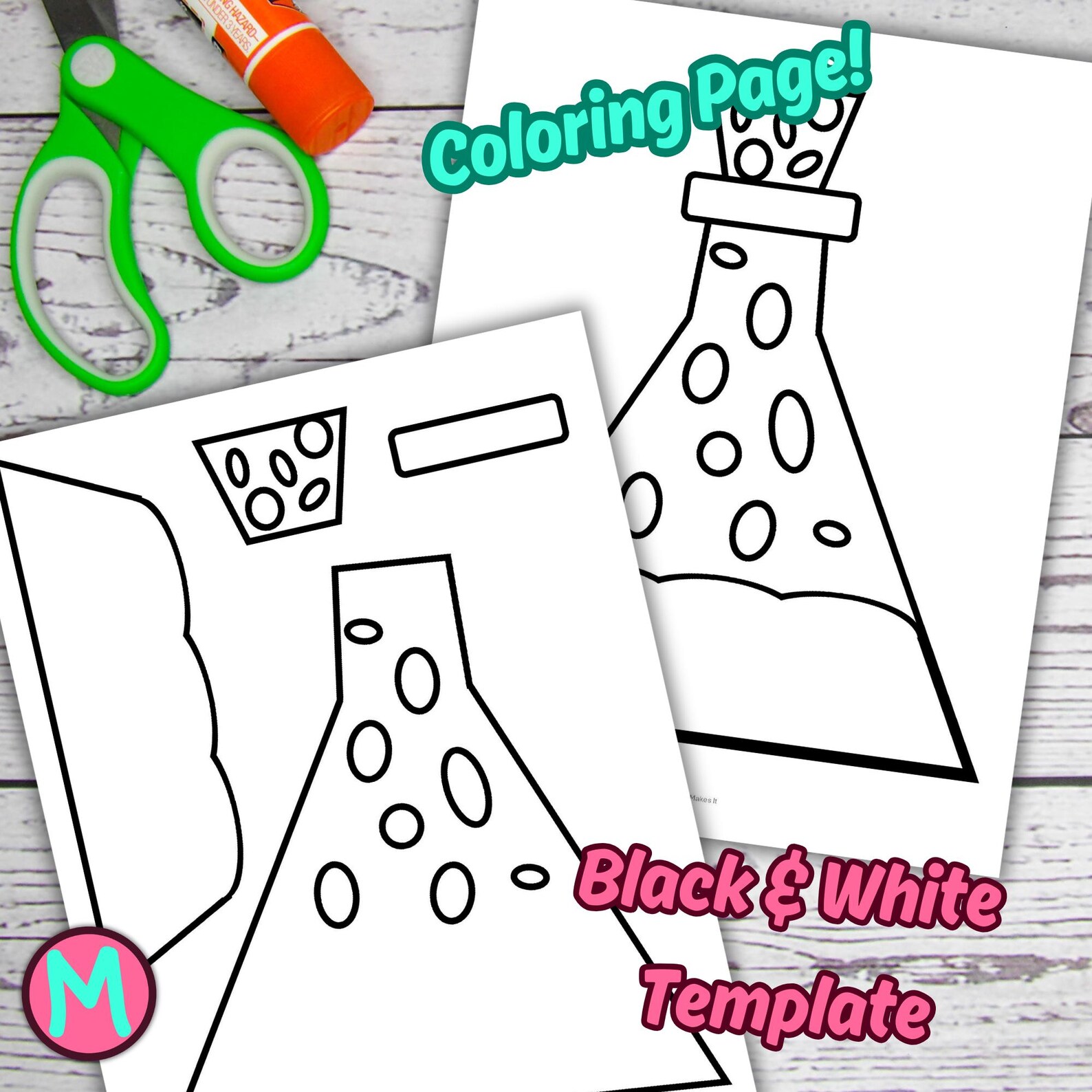 Green Potion Craft Template for Kids, Fun Halloween Craft, Simple Cut ...