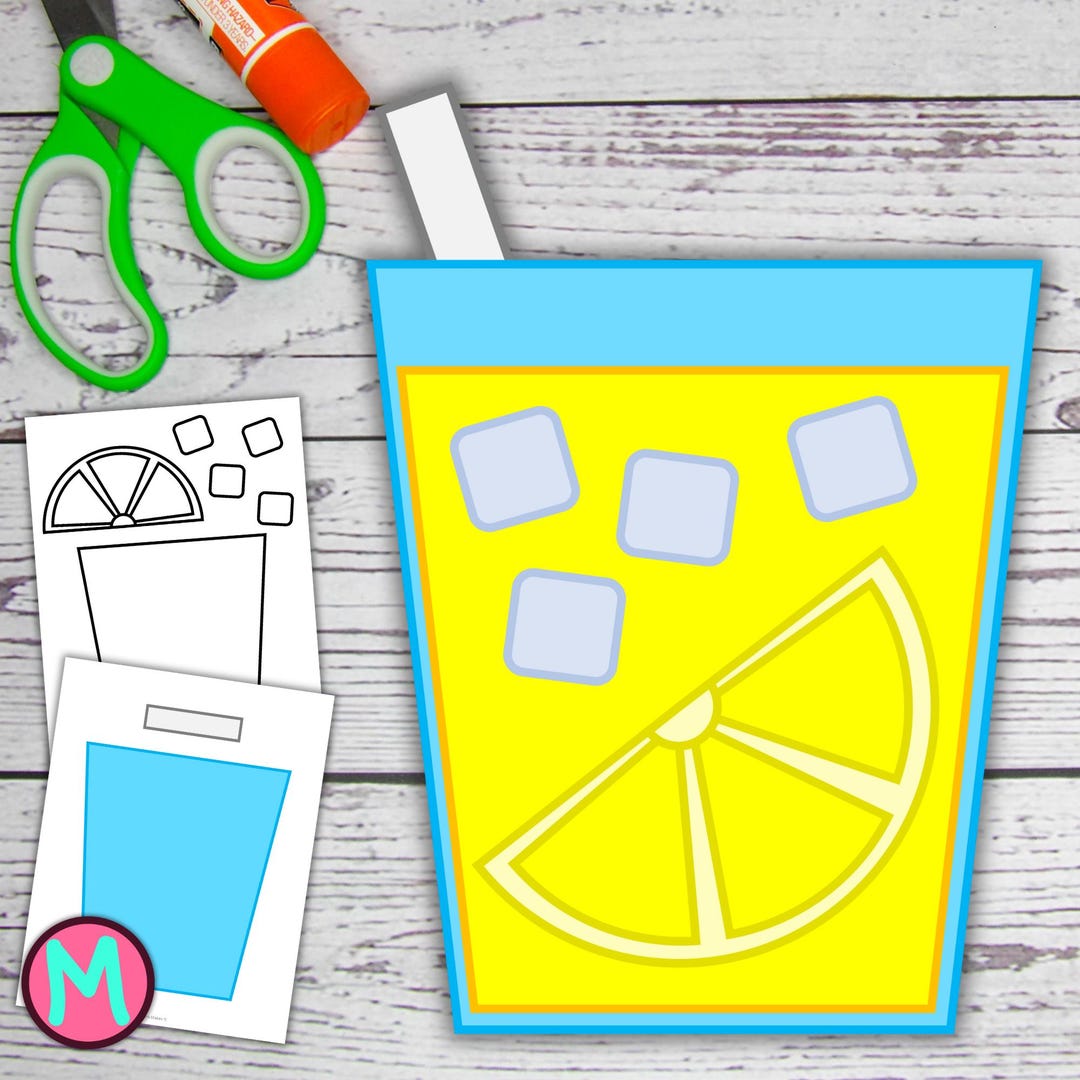 Lemonade Craft Template, Printable Cut and Glue Paper Craft for Kids ...
