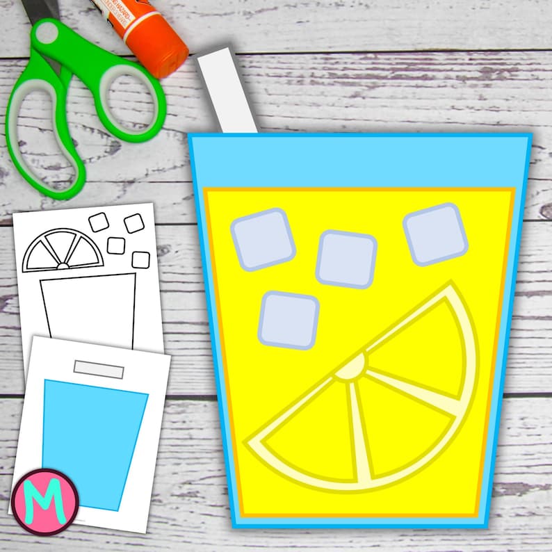 Lemonade Craft Template, Printable Cut and Glue Paper Craft for Kids ...