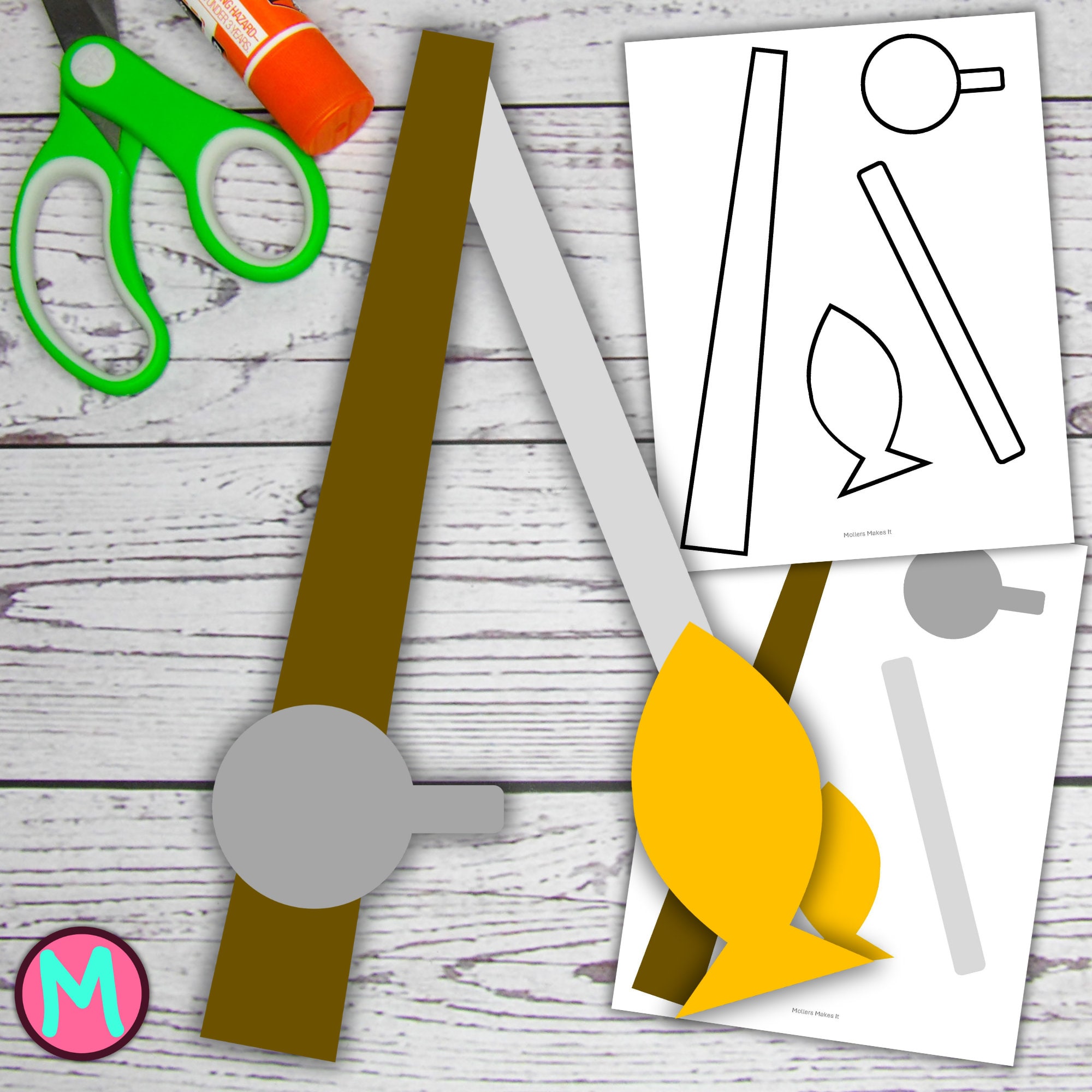 Fishing Pole Craft Template for Kids, Gift for Grandpa, Preschool Fishing Craft, Fathers Day ...