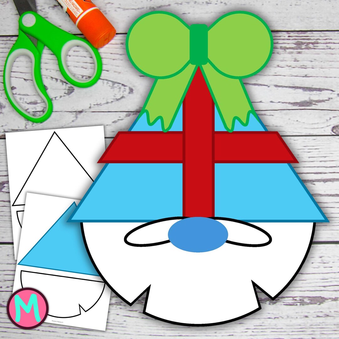 Present Gnome Paper Craft Template: Cut & Glue Christmas Activity ...