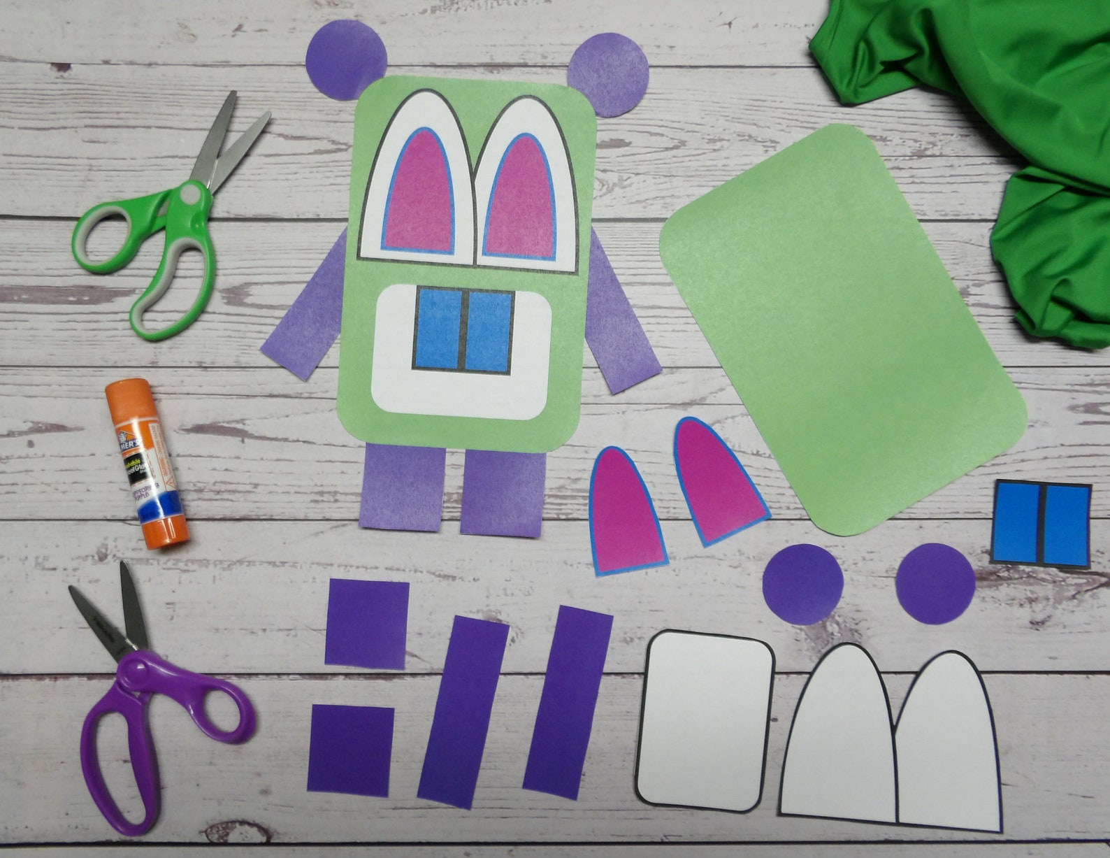 Green Monster Craft Template for Kids, Preschool, Kindergarten ...