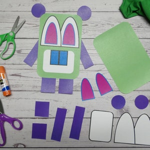 Green Monster Craft Template for Kids, Preschool, Kindergarten ...