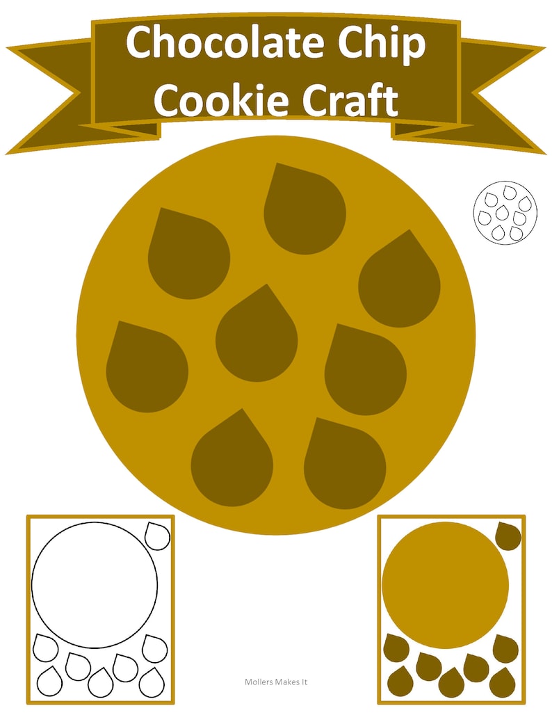 Chocolate Chip Cookie Craft Template for Kids, Preschool, Kindergarten ...