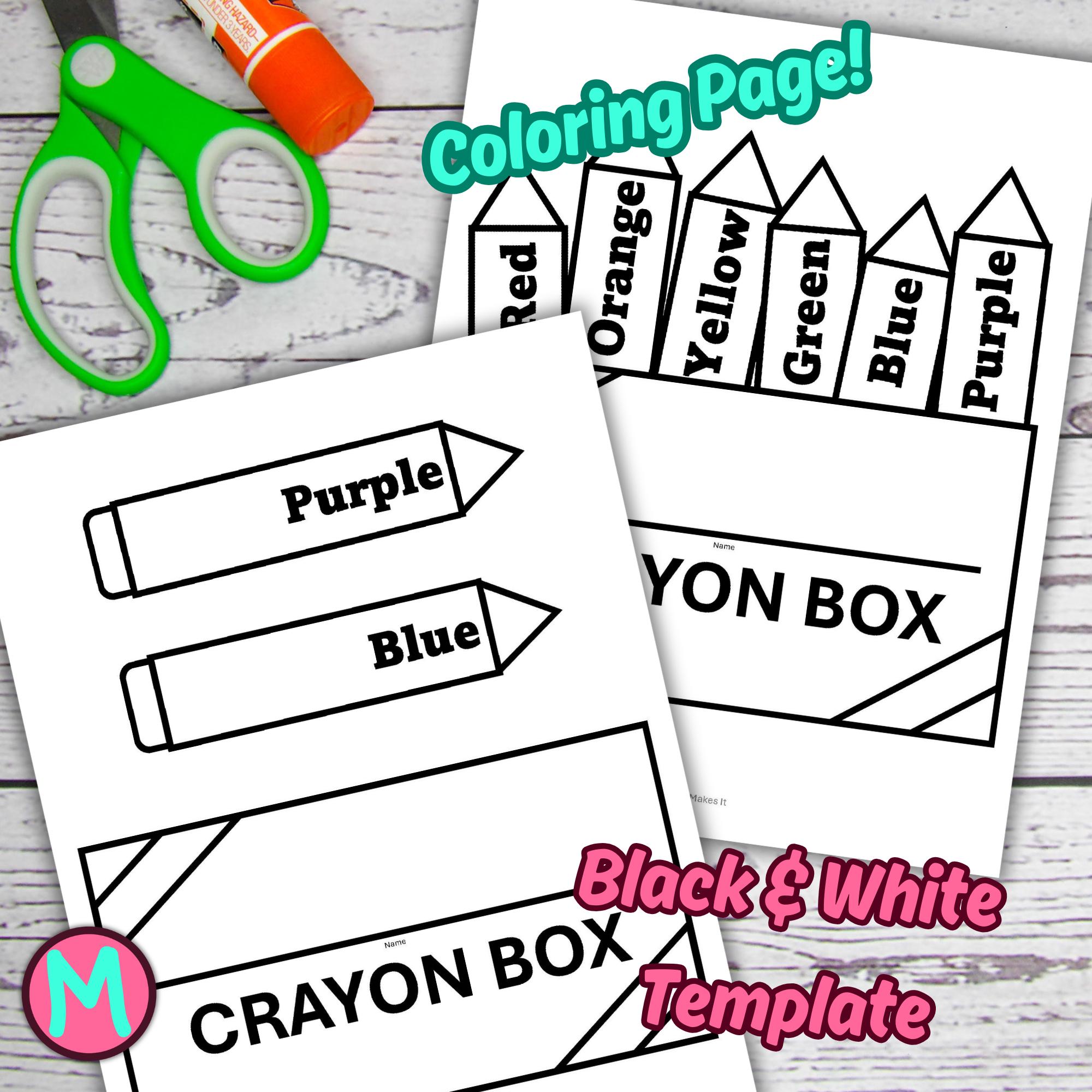Pink Crayon Box Craft Template - Etsy