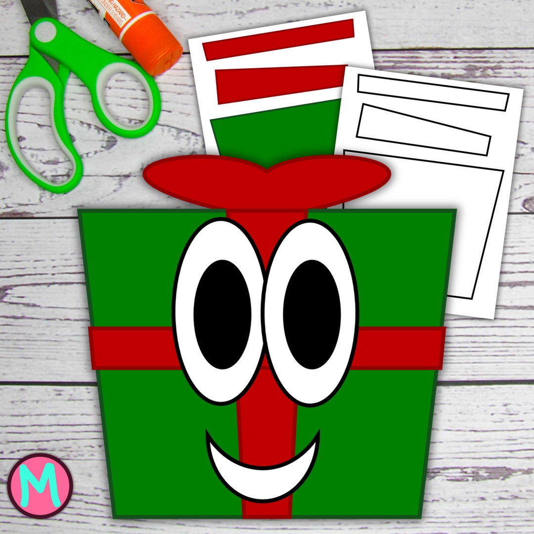 Christmas Present Craft Template, Simple Cut and Glue Craft, Holiday ...