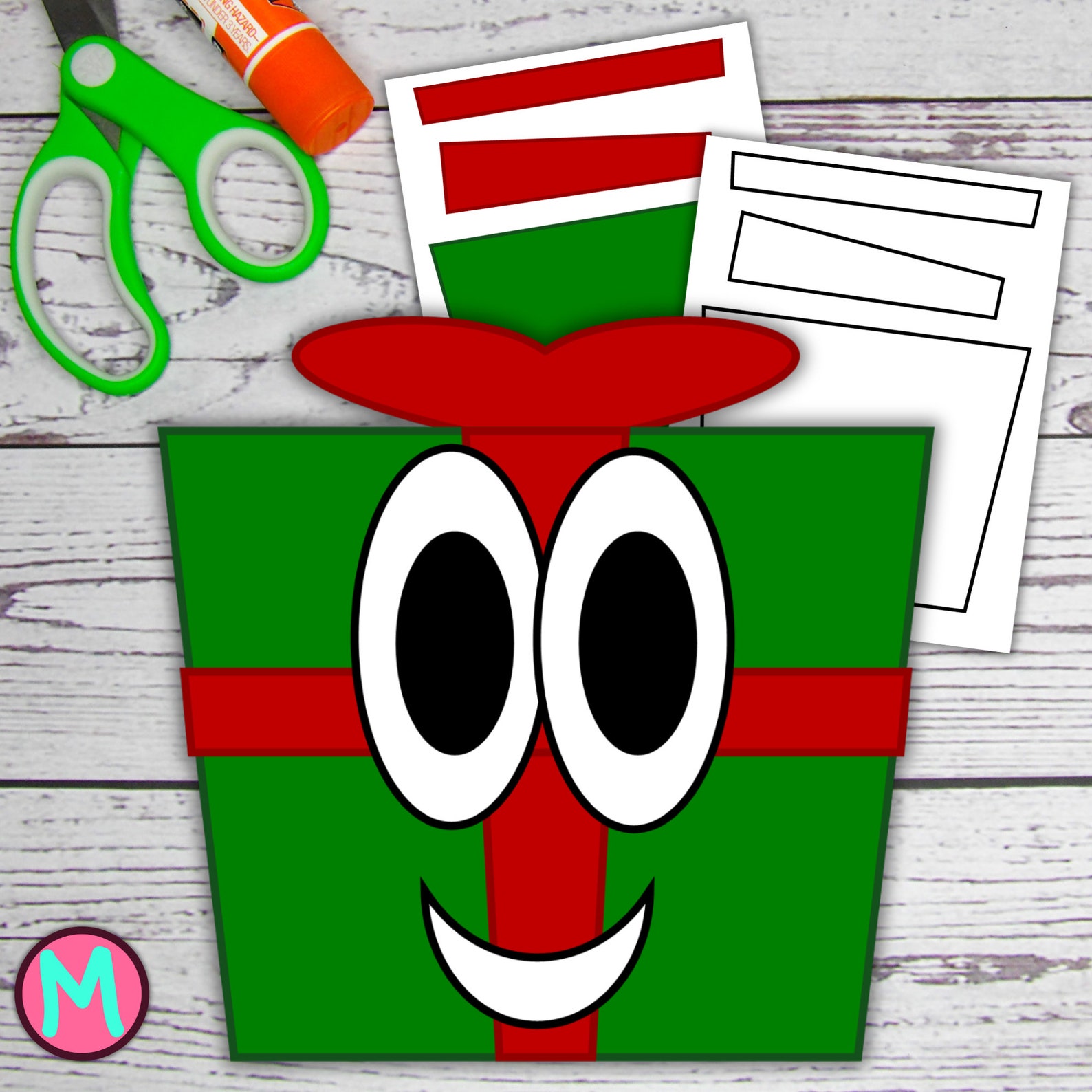 Christmas Present Craft Template: Cut & Glue Paper Craft (PDF) - Etsy