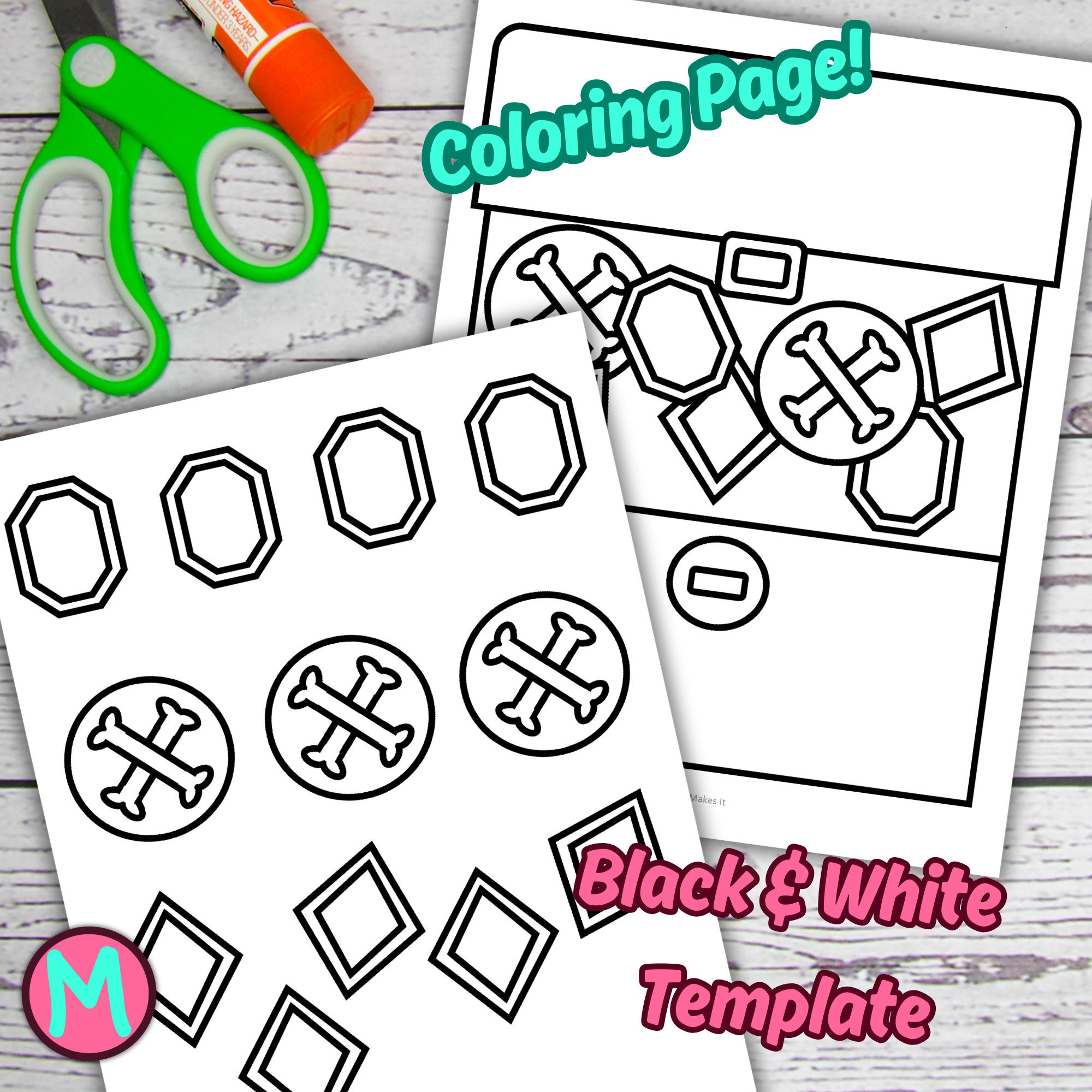 Pirate Treasure Chest Craft Template, Printable Cut and Glue Paper ...