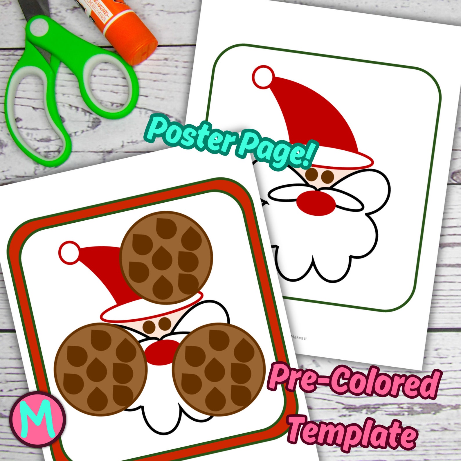 Cookies for Santa Craft Template: Cut & Glue Activity (PDF) - Etsy