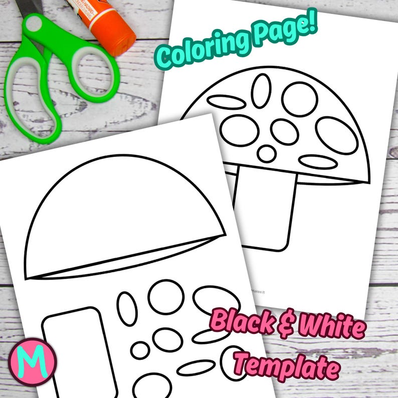 Mushroom Craft Template, Cut and Glue Paper Craft for Kids - Etsy