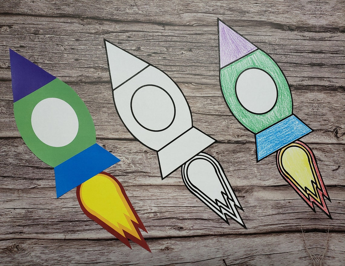 Spaceship Craft Template Pattern for Kids in Preschool, Kindergarten ...