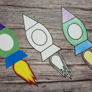 Spaceship Craft Template Pattern for Kids in Preschool, Kindergarten ...