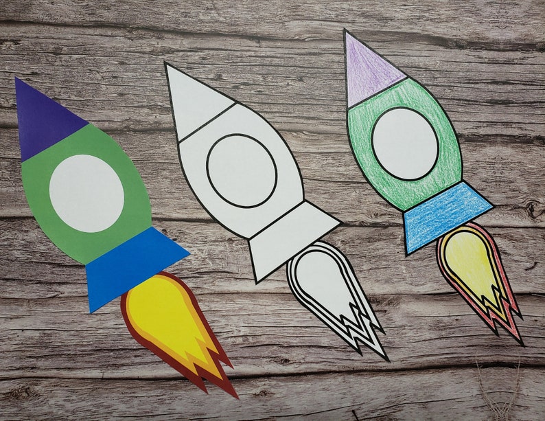 Spaceship Craft Template Pattern for Kids in Preschool, Kindergarten ...