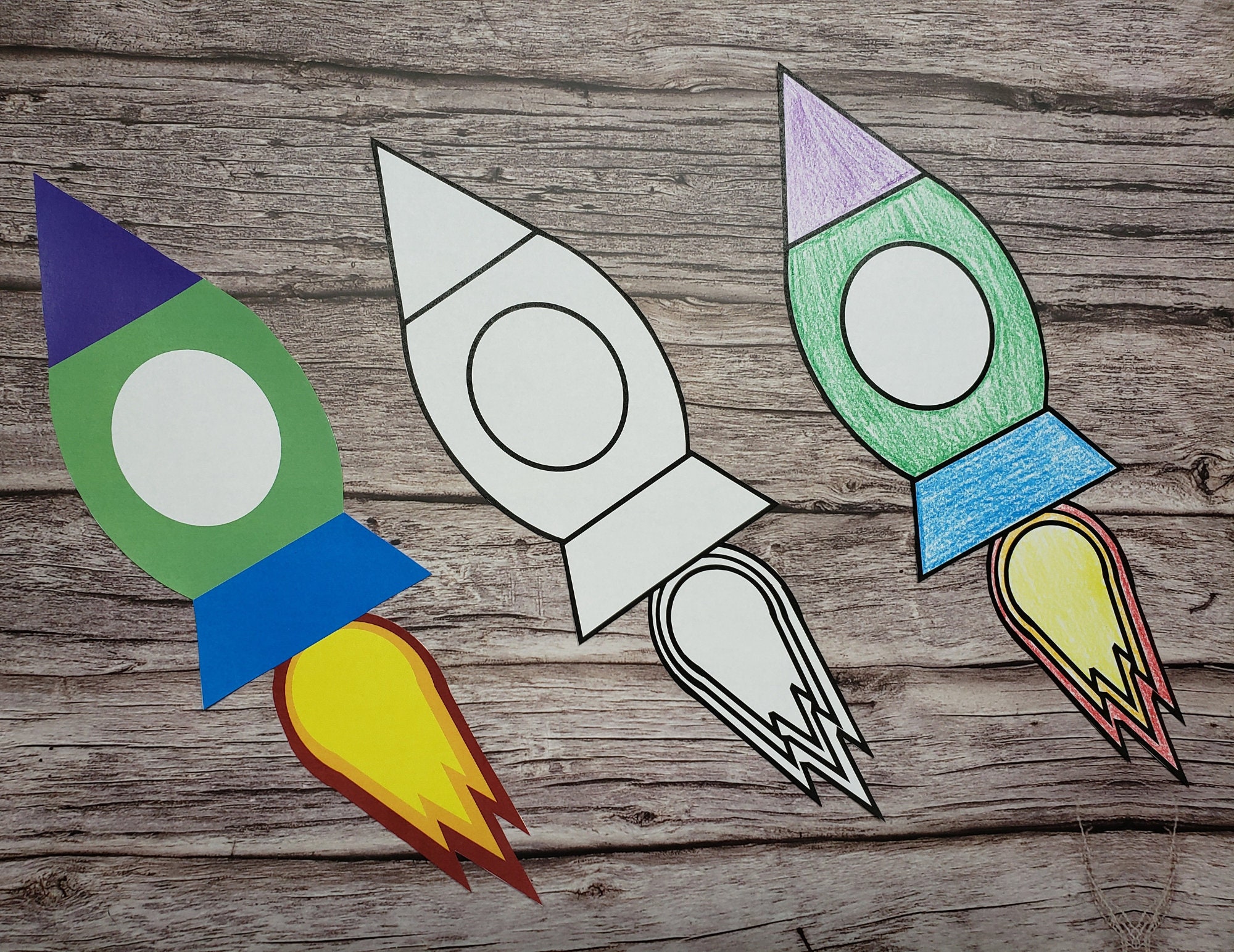 Spaceship Craft Template Pattern for Kids in Preschool, Kindergarten ...