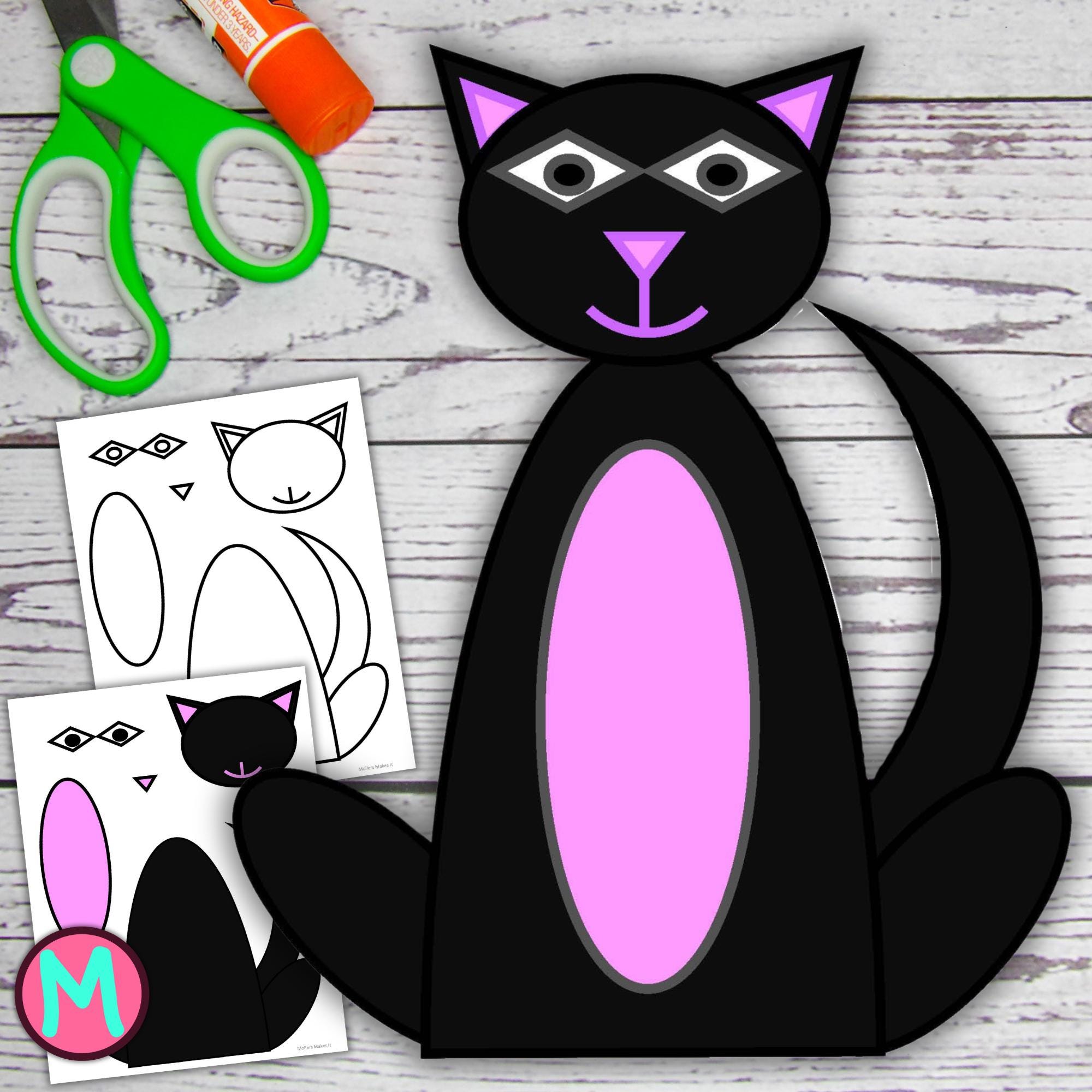 Cat Craft Template for Kids in Preschool, Simple Kindergarten Craft ...