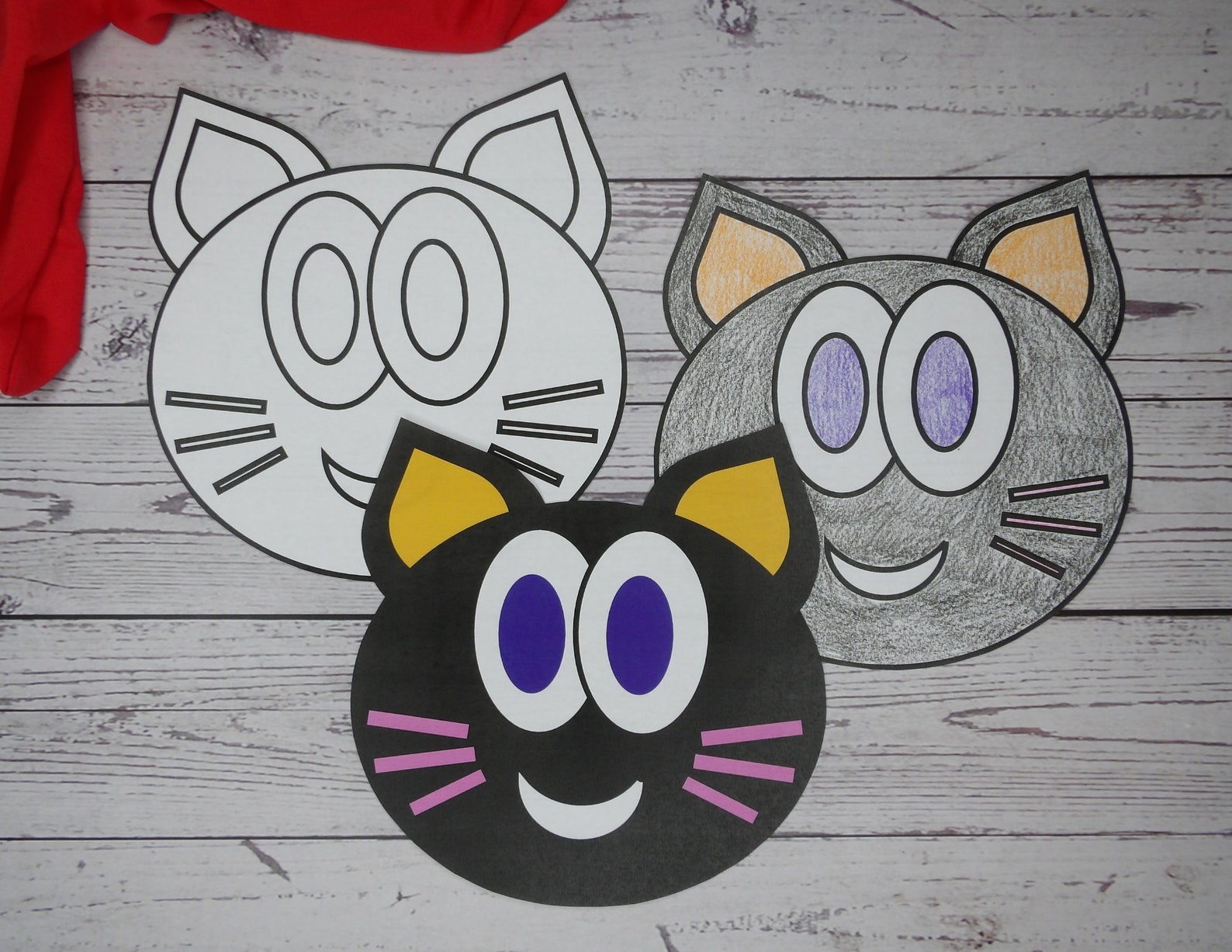Cat Face Craft Template, Halloween Cut and Glue Paper Craft for Kids ...