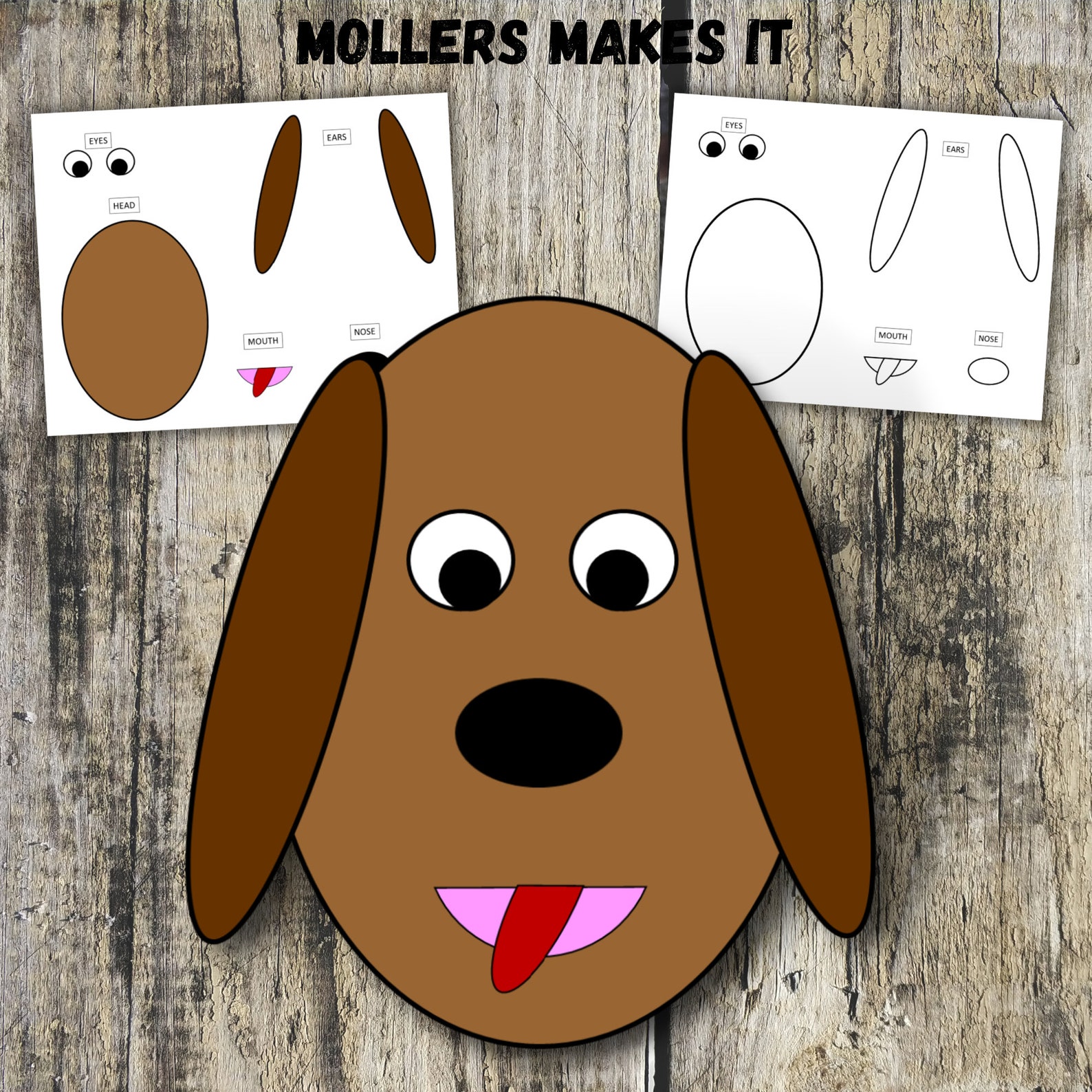 Easy Dog Craft Template for Preschool, Kindergarten, Elementary ...