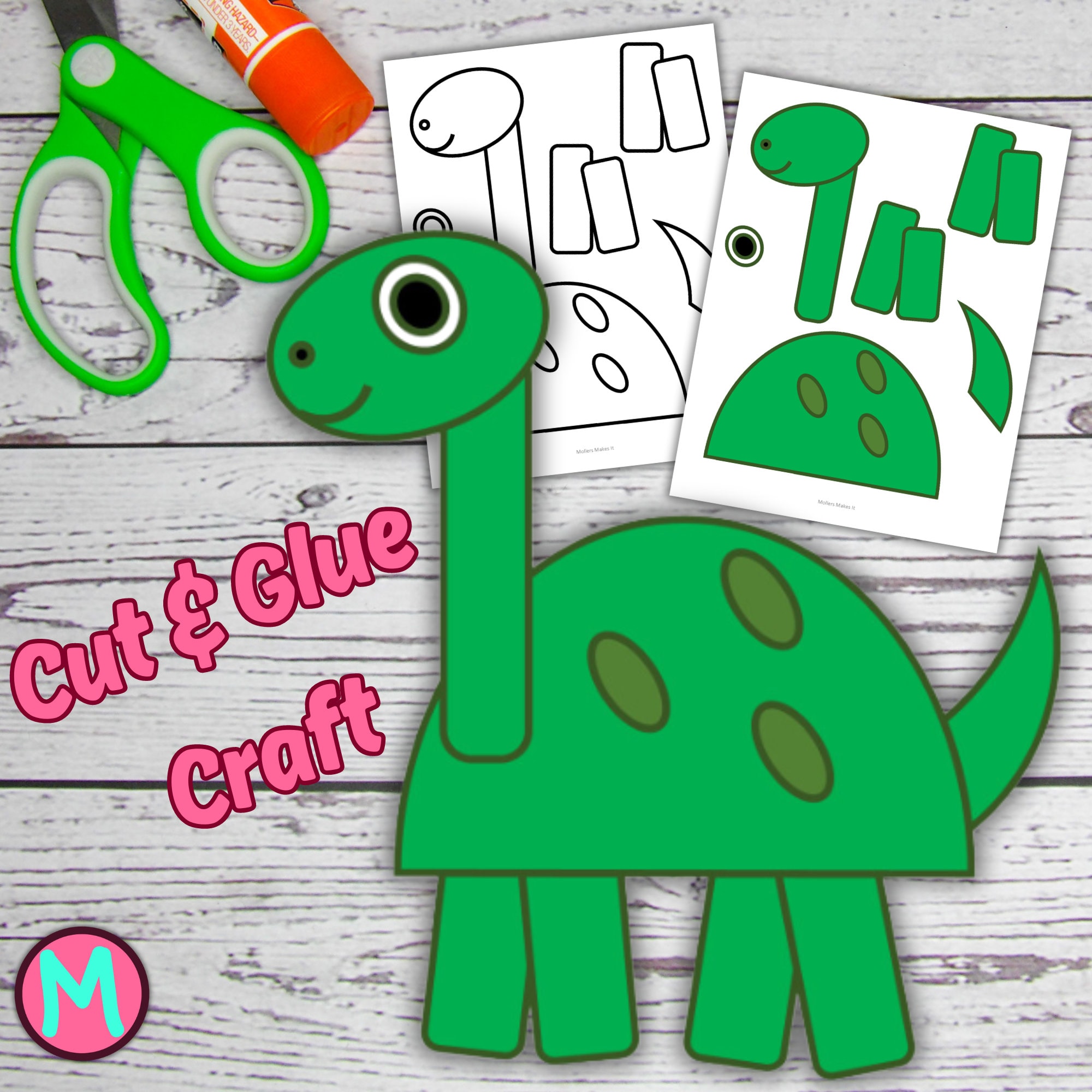Brontosaurus Craft Template: Printable Dinosaur Activity (PDF Download ...