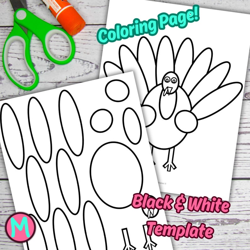 Easy Turkey Craft Template for Preschool, Simple Toddler Craft ...