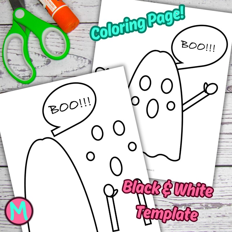 Ghost Craft Template: Halloween Cut & Glue Activity (PDF Pattern) - Etsy