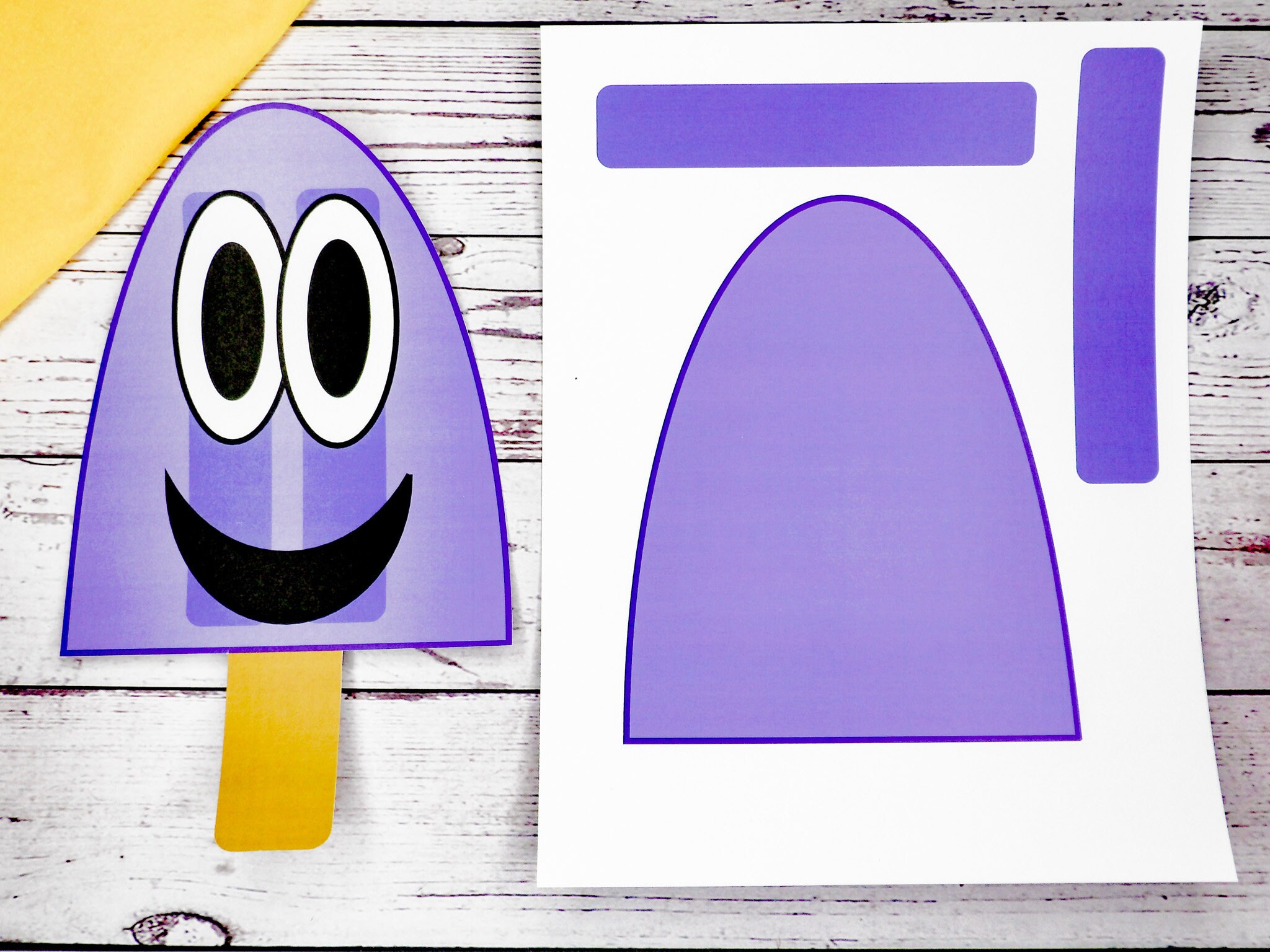 Purple Popsicle Craft Template for Kids, Cut and Glue Activity ...