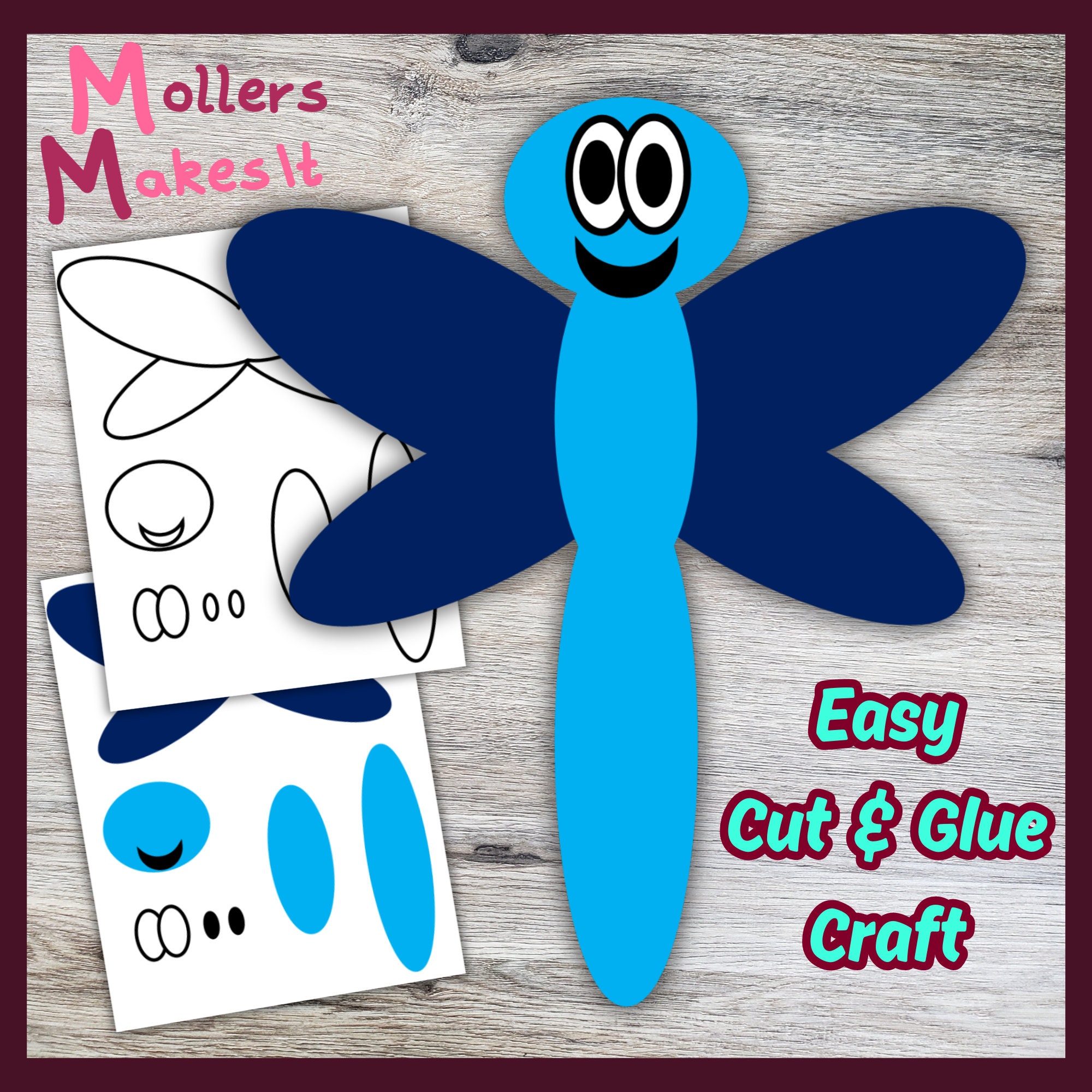 Dragonfly Paper Craft Pattern Template for Kids in Preschool ...