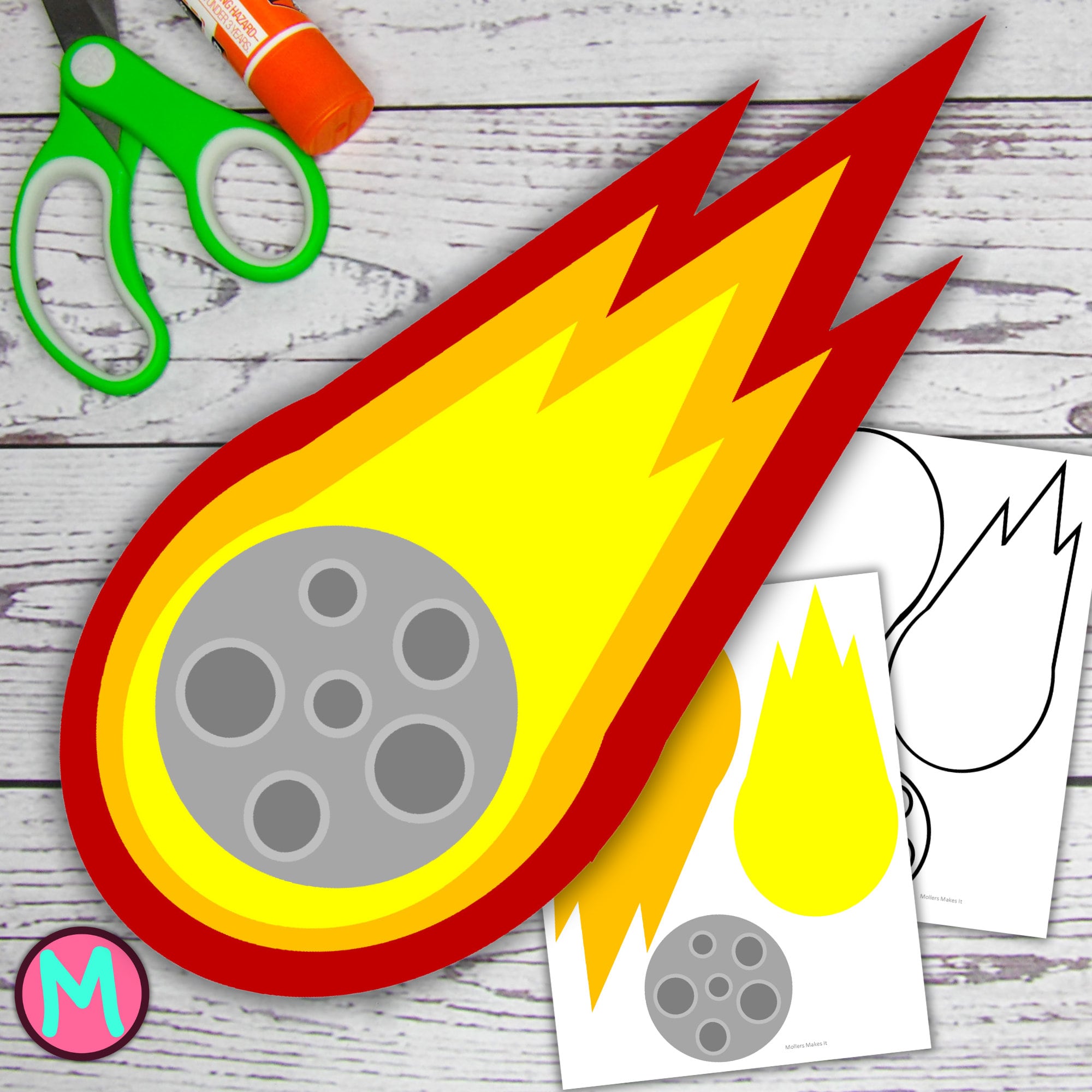 Space Asteroid Craft Template for Kids, Preschool, Elementary, Toddler ...