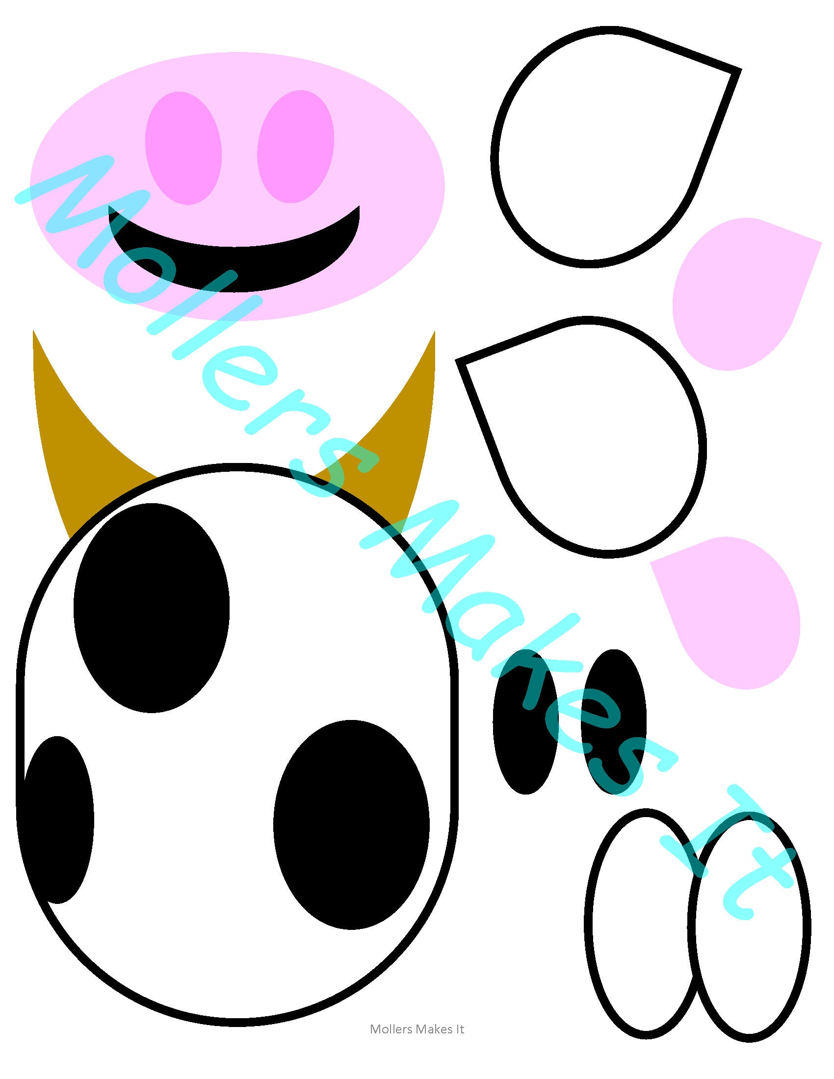 Cow Craft Template for Preschool, Kindergarten, Elementary and ...