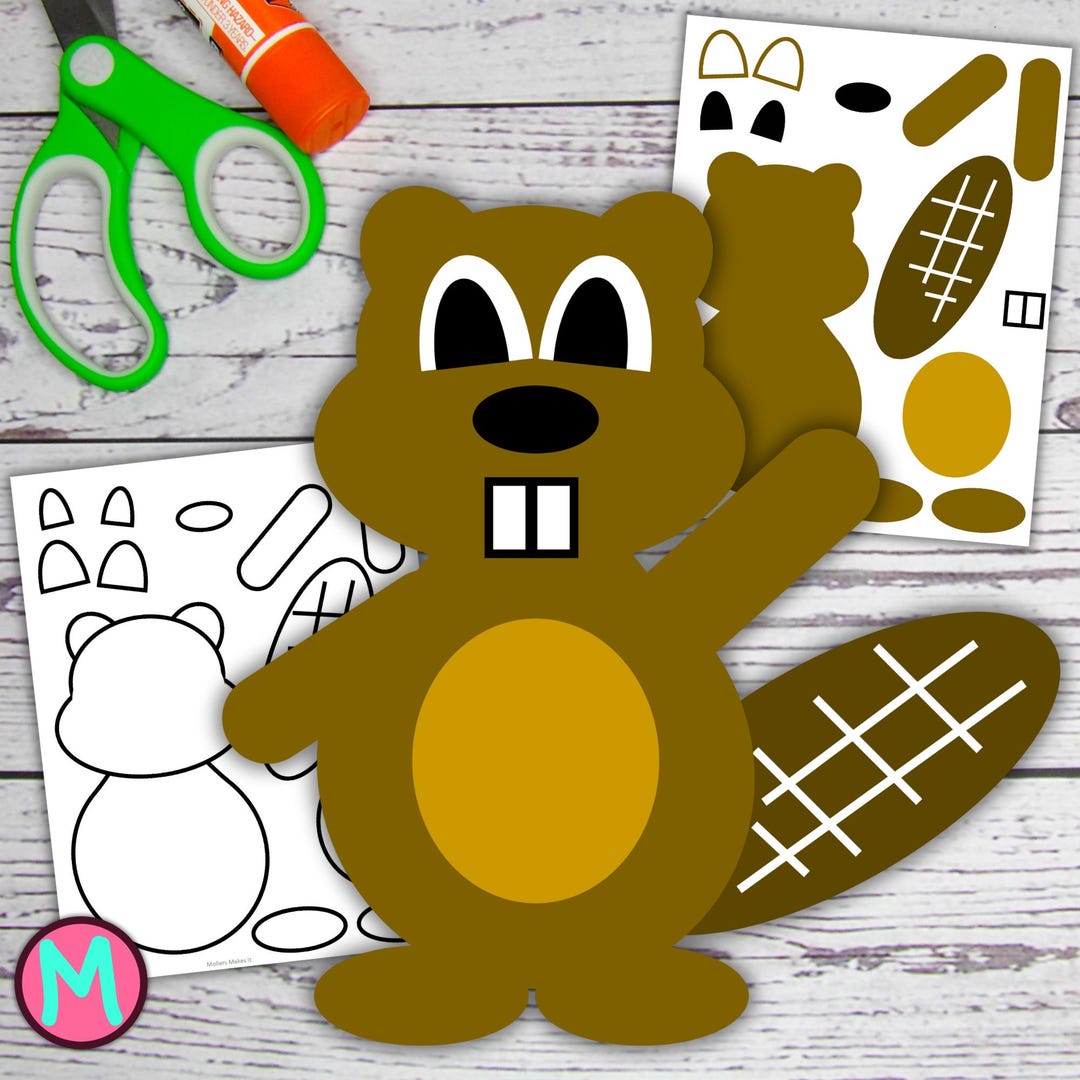 Beaver Craft Template for Preschool, Simple Toddler Craft, Fun Cut and ...