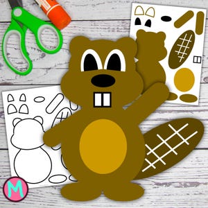 Beaver Craft Template for Preschool, Simple Toddler Craft, Fun Cut and ...